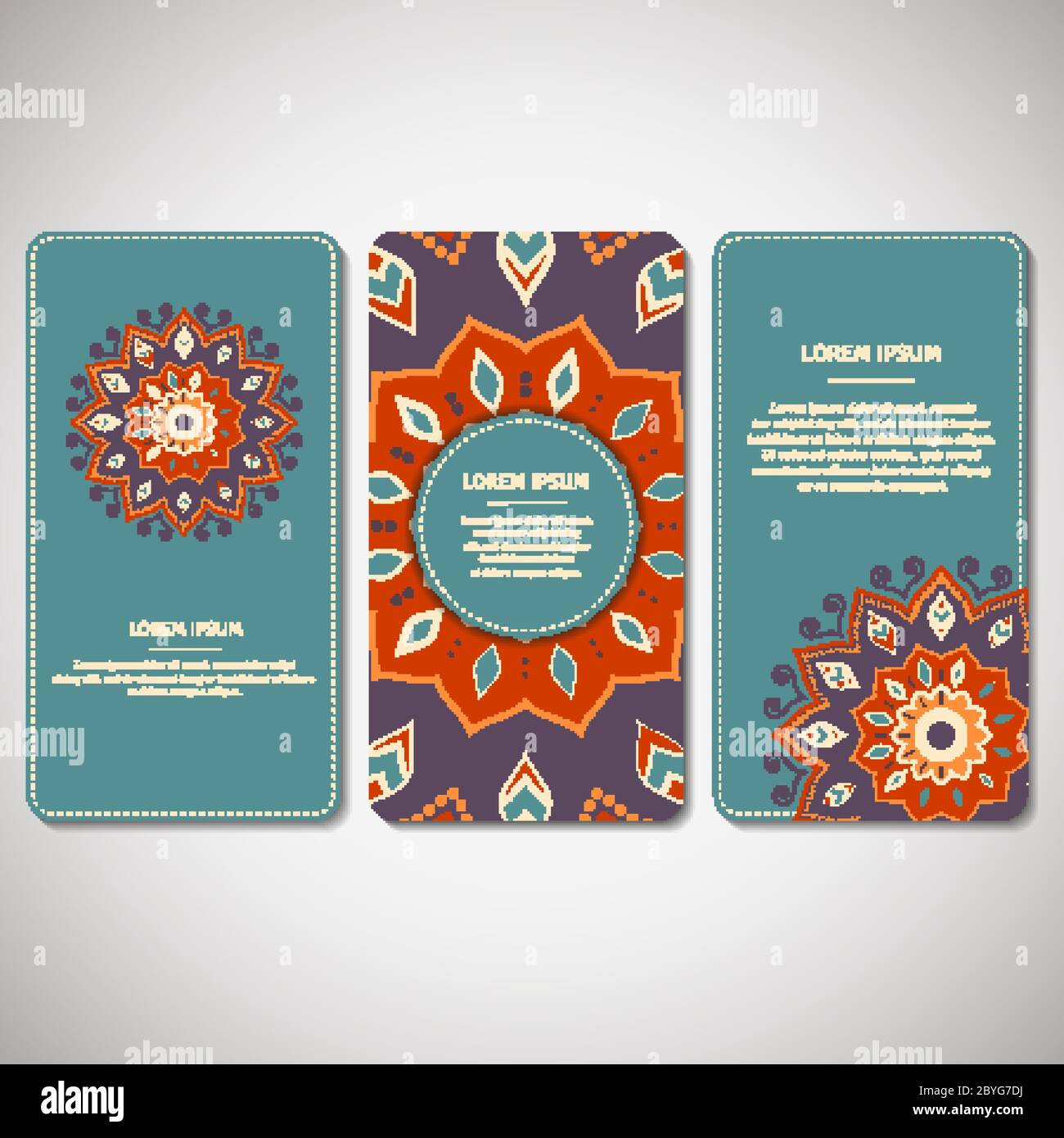 Set of ornamental cards, flyers with mandala Stock Vector Image & Art - Alamy