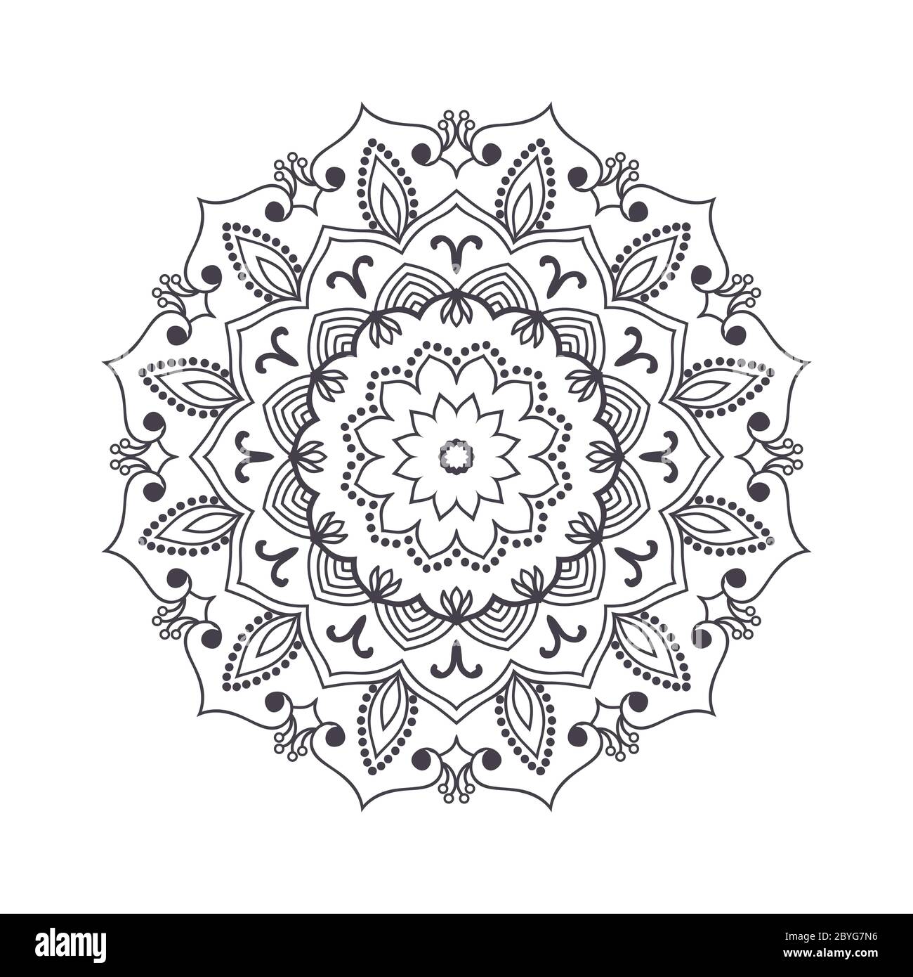 Hand drawn flower mandala for coloring book Stock Vector Image & Art ...