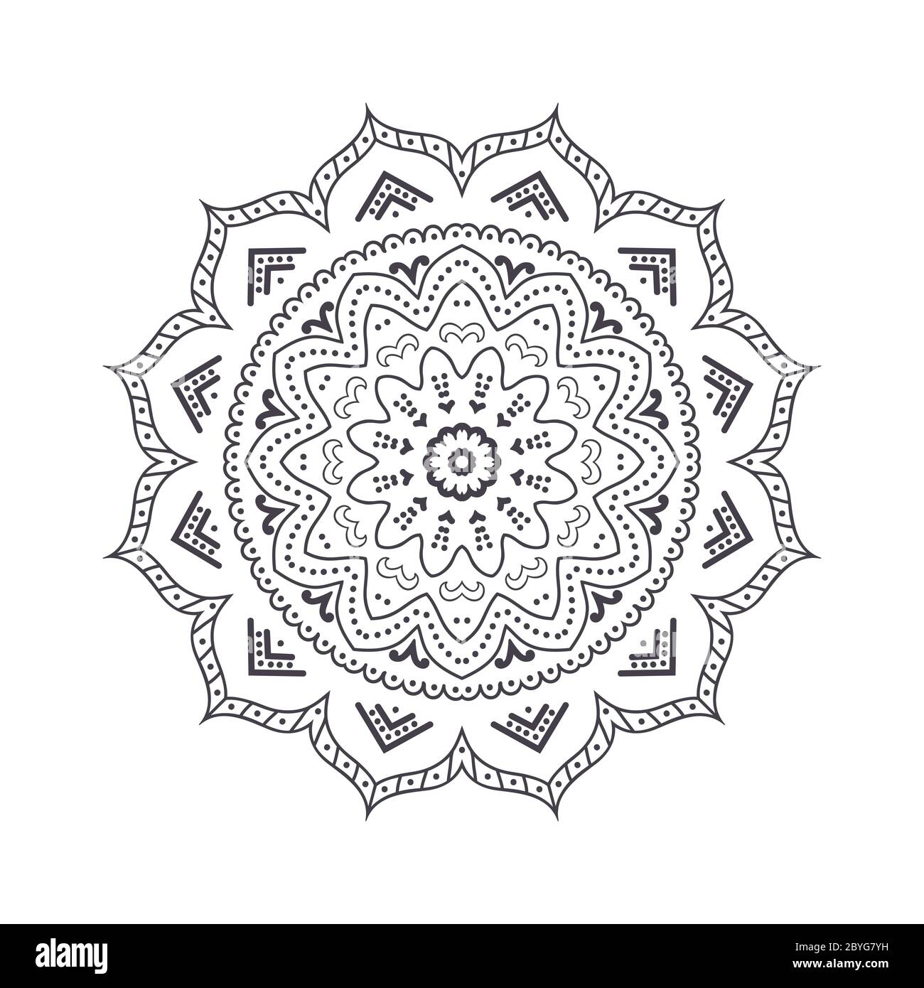 Hand drawn flower mandala for coloring book Stock Vector Image & Art ...