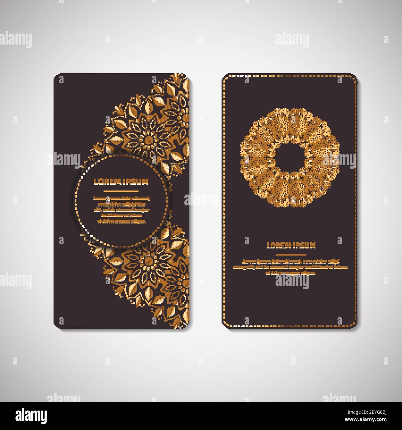 Golden floral ornamental cards hi-res stock photography and images - Alamy
