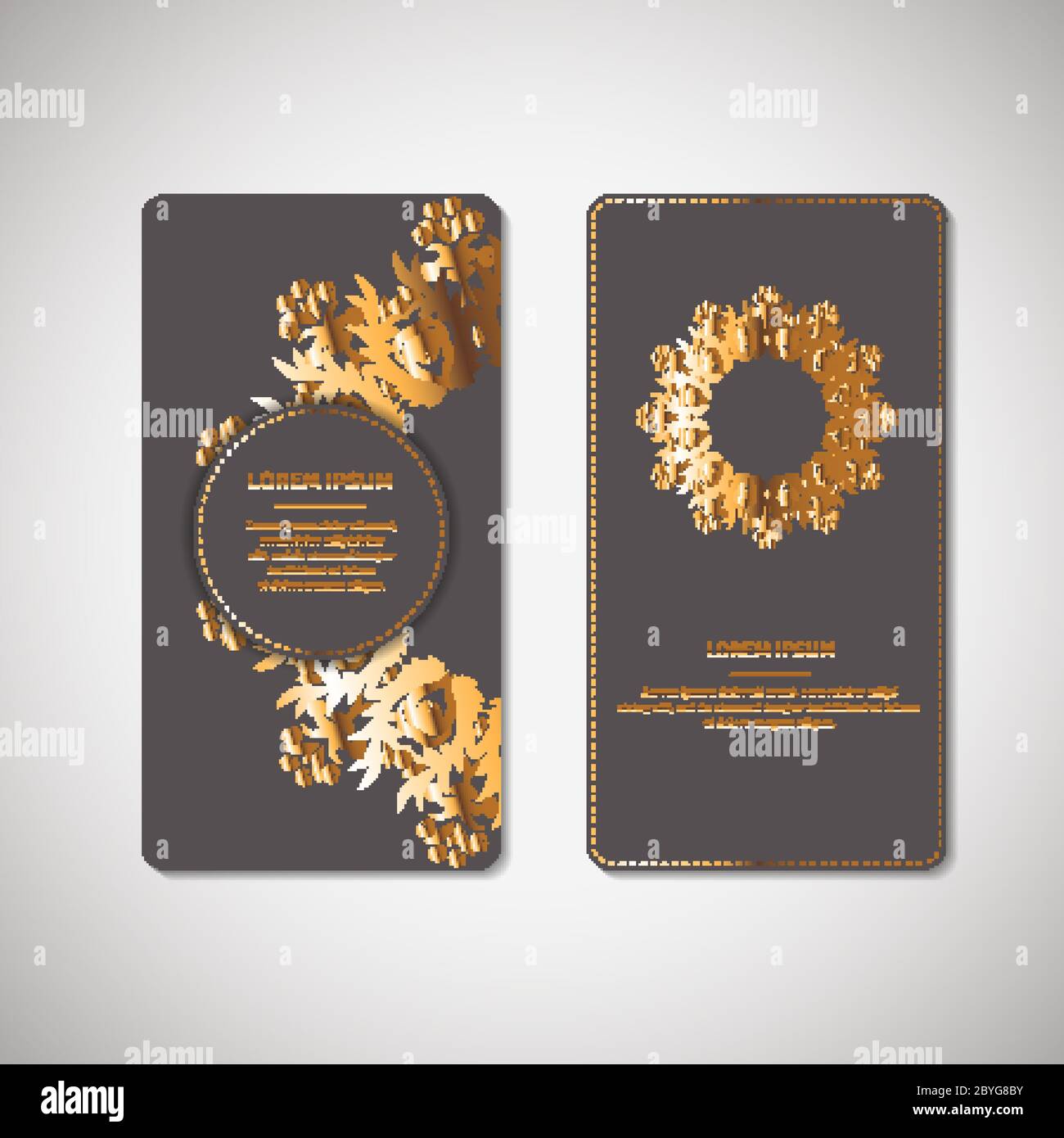Golden floral ornamental cards hi-res stock photography and images - Alamy