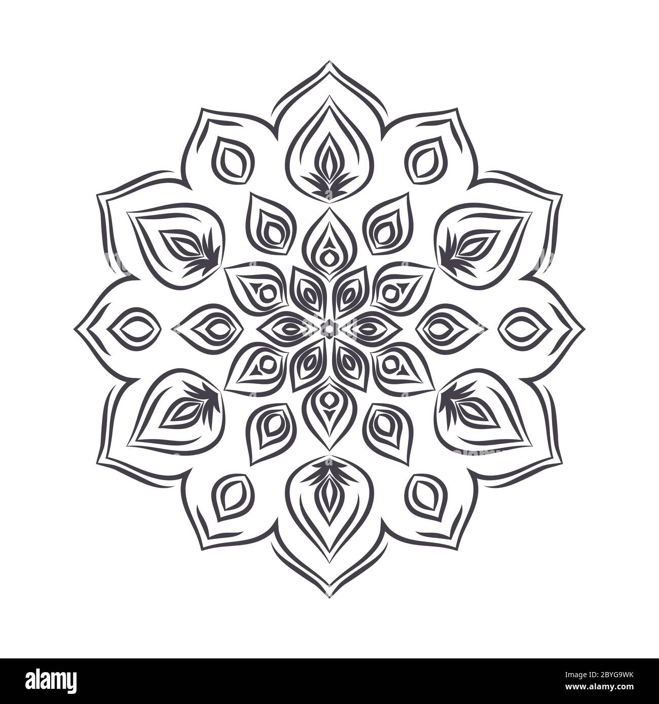 Hand drawn flower mandala for coloring book Stock Vector Image & Art ...