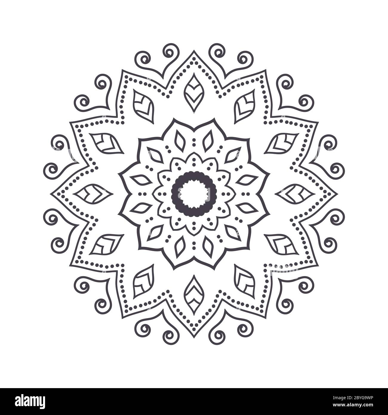 Hand drawn flower mandala for coloring book Stock Vector Image & Art ...