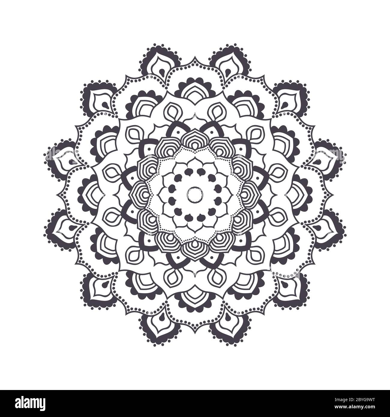 Hand drawn flower mandala for coloring book Stock Vector Image & Art ...