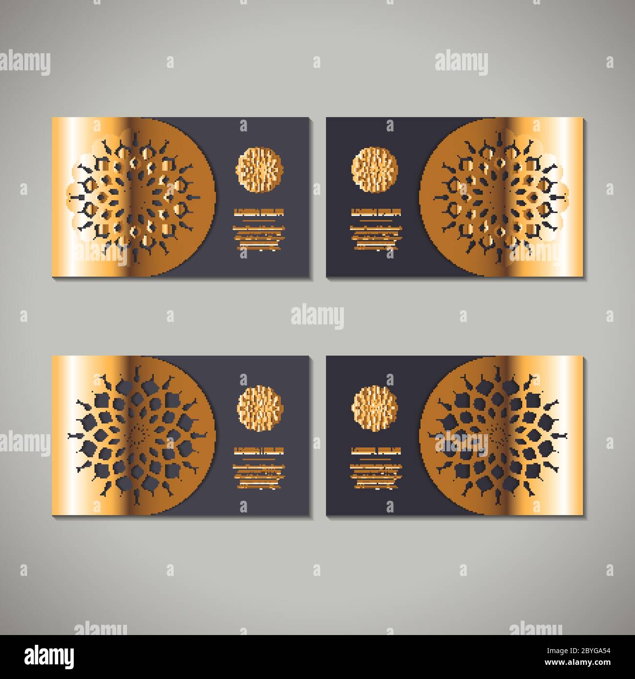 Set of four golden floral ornamental cards Stock Vector Image & Art - Alamy