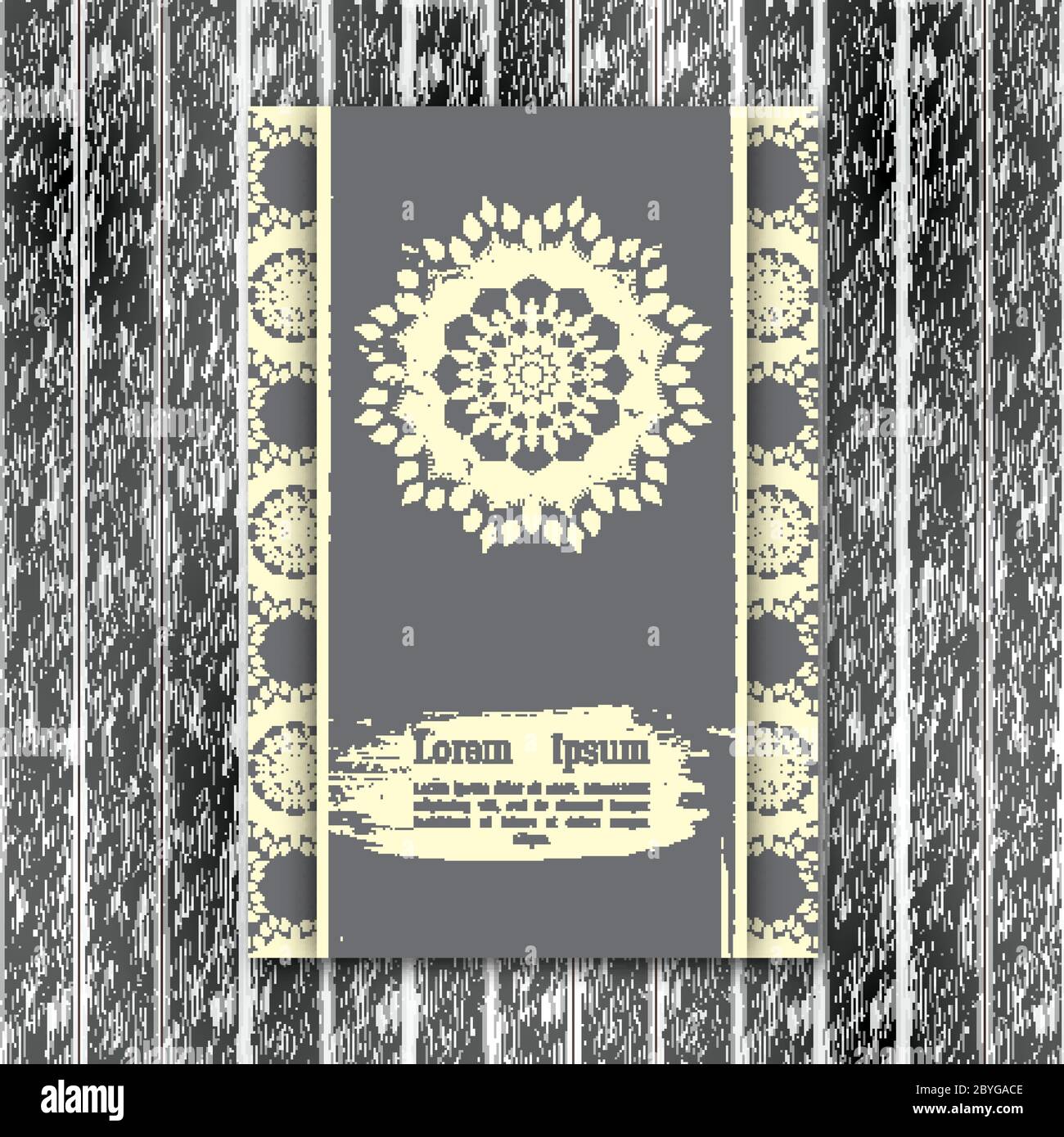 Template of greeting, invitation card, brochure with hand drawn Stock ...
