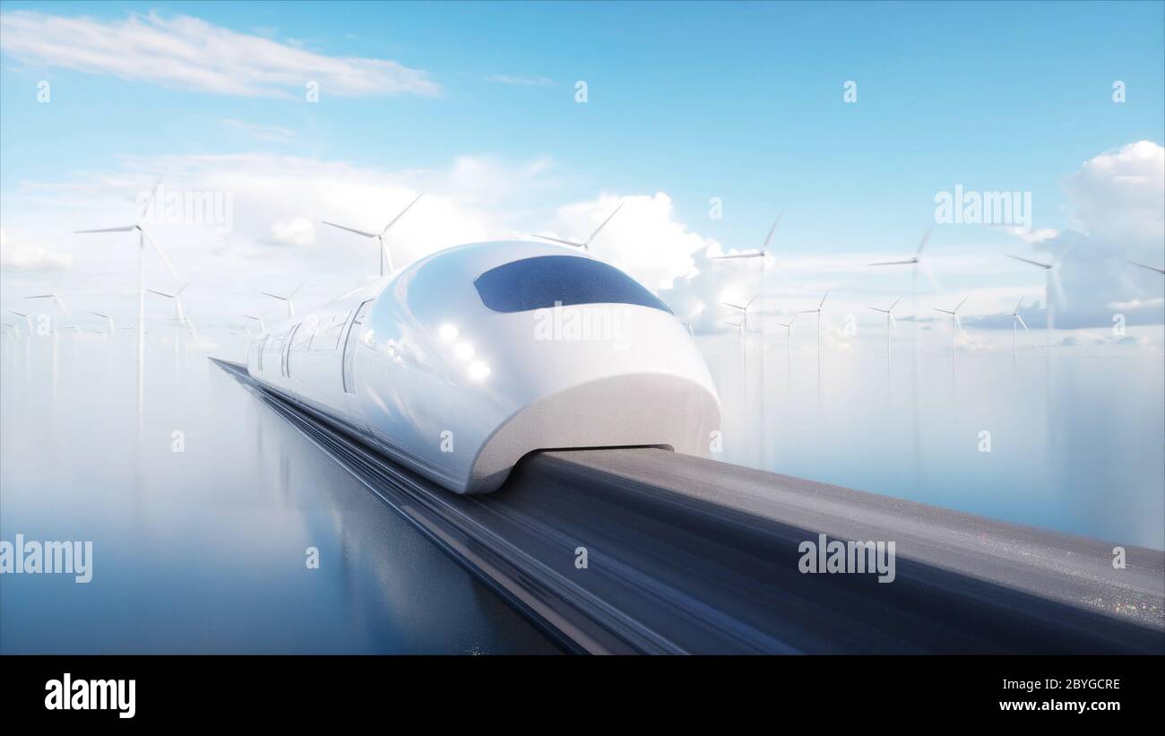 speedly Futuristic monorail train. Sci fi station. Concept of future ...