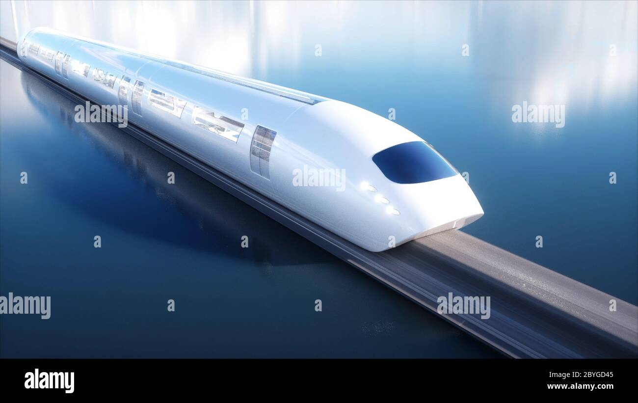 speedly Futuristic monorail train. Sci fi station. Concept of future ...
