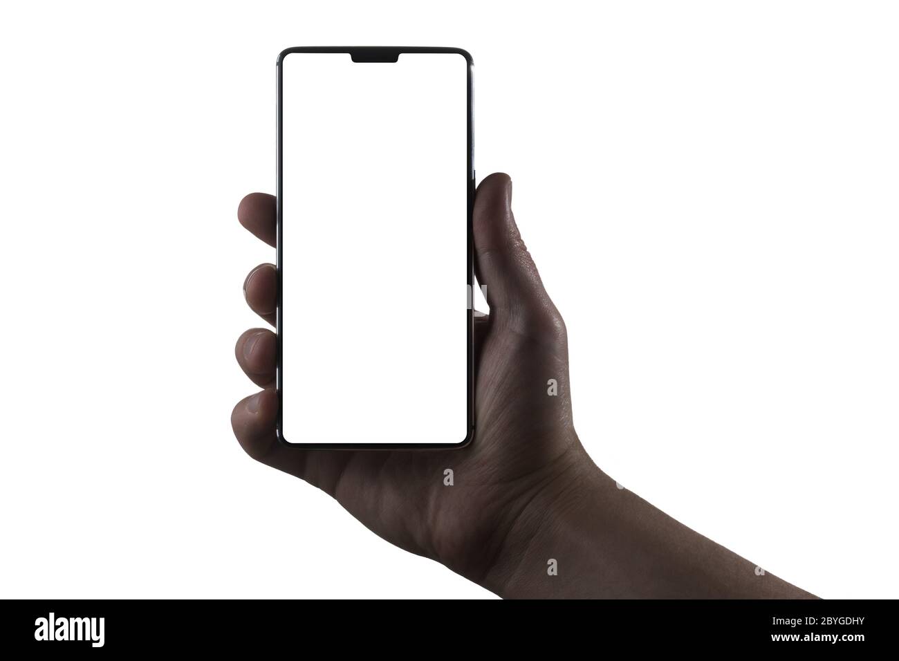 Phone screen hand male Cut Out Stock Images & Pictures - Alamy