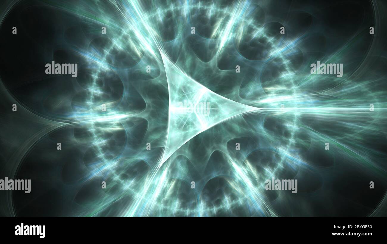 blue abstract fractal round and lines on dark background Stock Photo ...