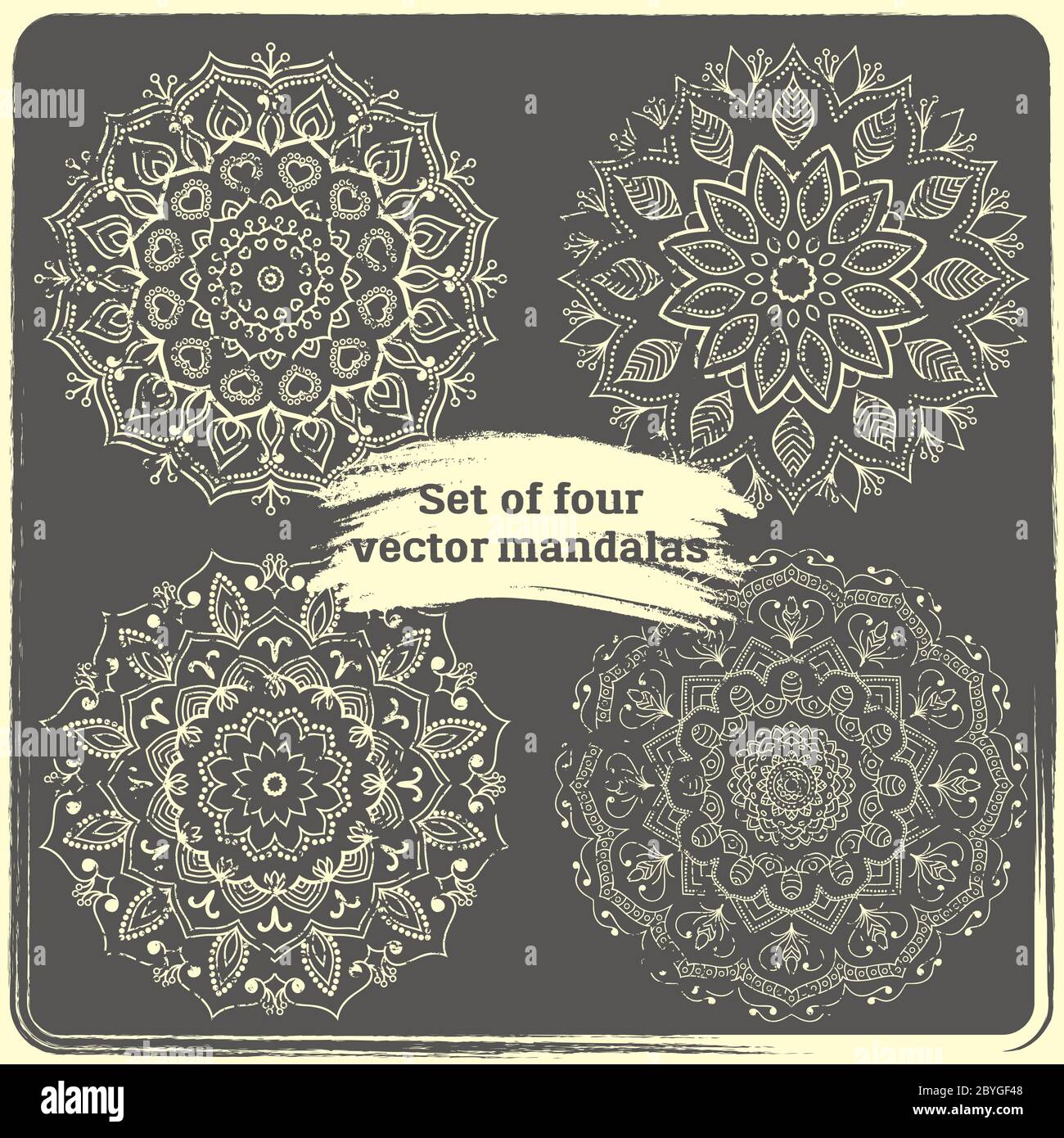 4 set mandala hi-res stock photography and images - Alamy