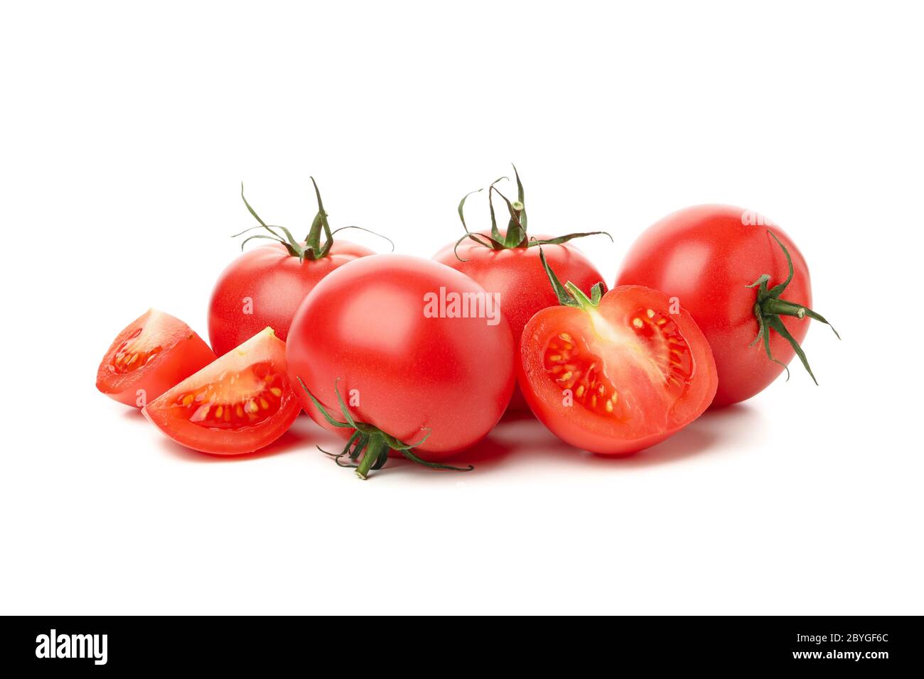 Fresh ripe tomatoes isolated on white background Stock Photo - Alamy