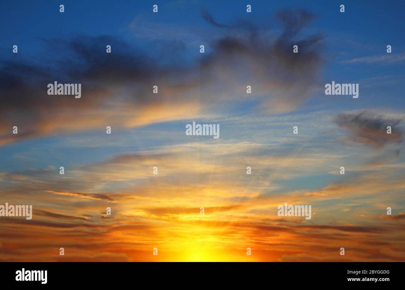 sky landscape with beautiful sunset Stock Photo - Alamy