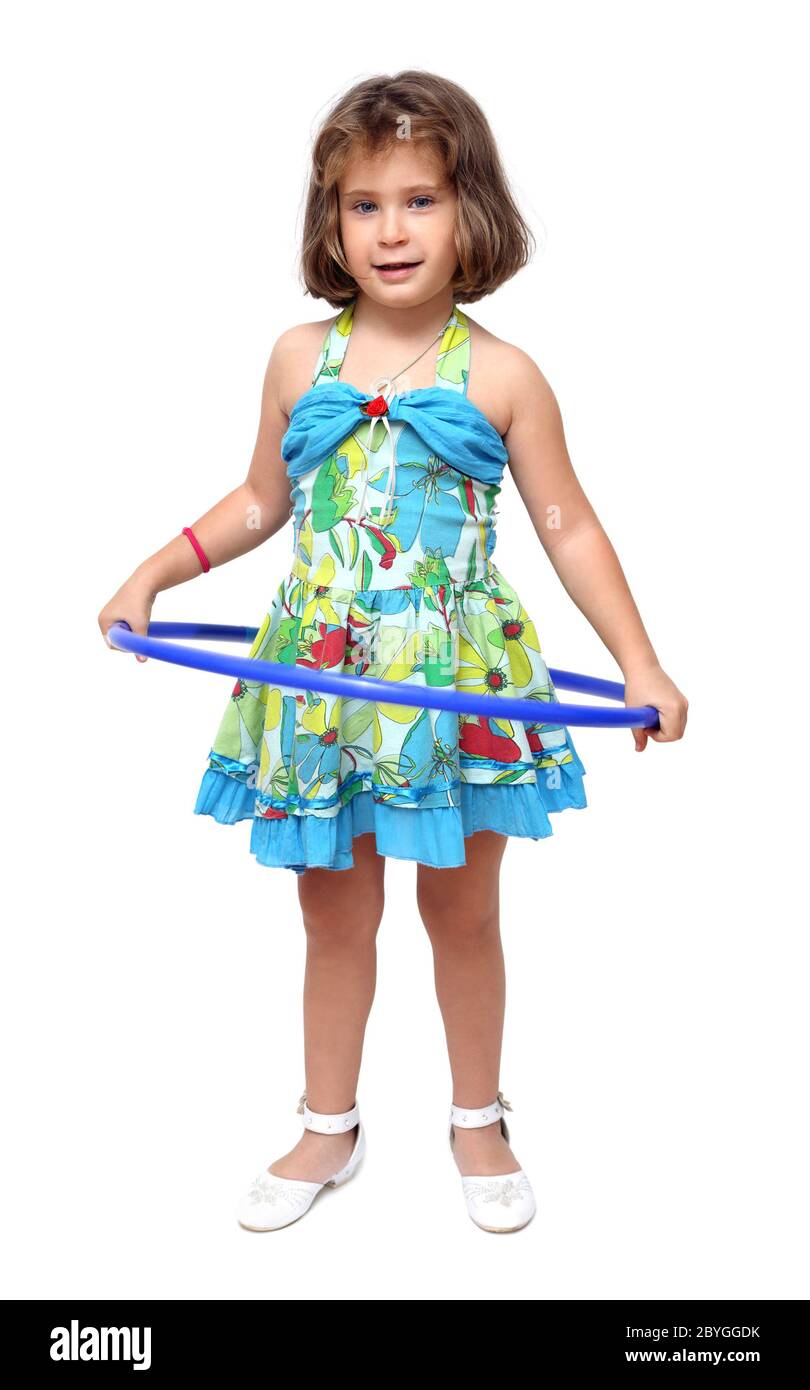 little girl with hula hoop Stock Photo - Alamy