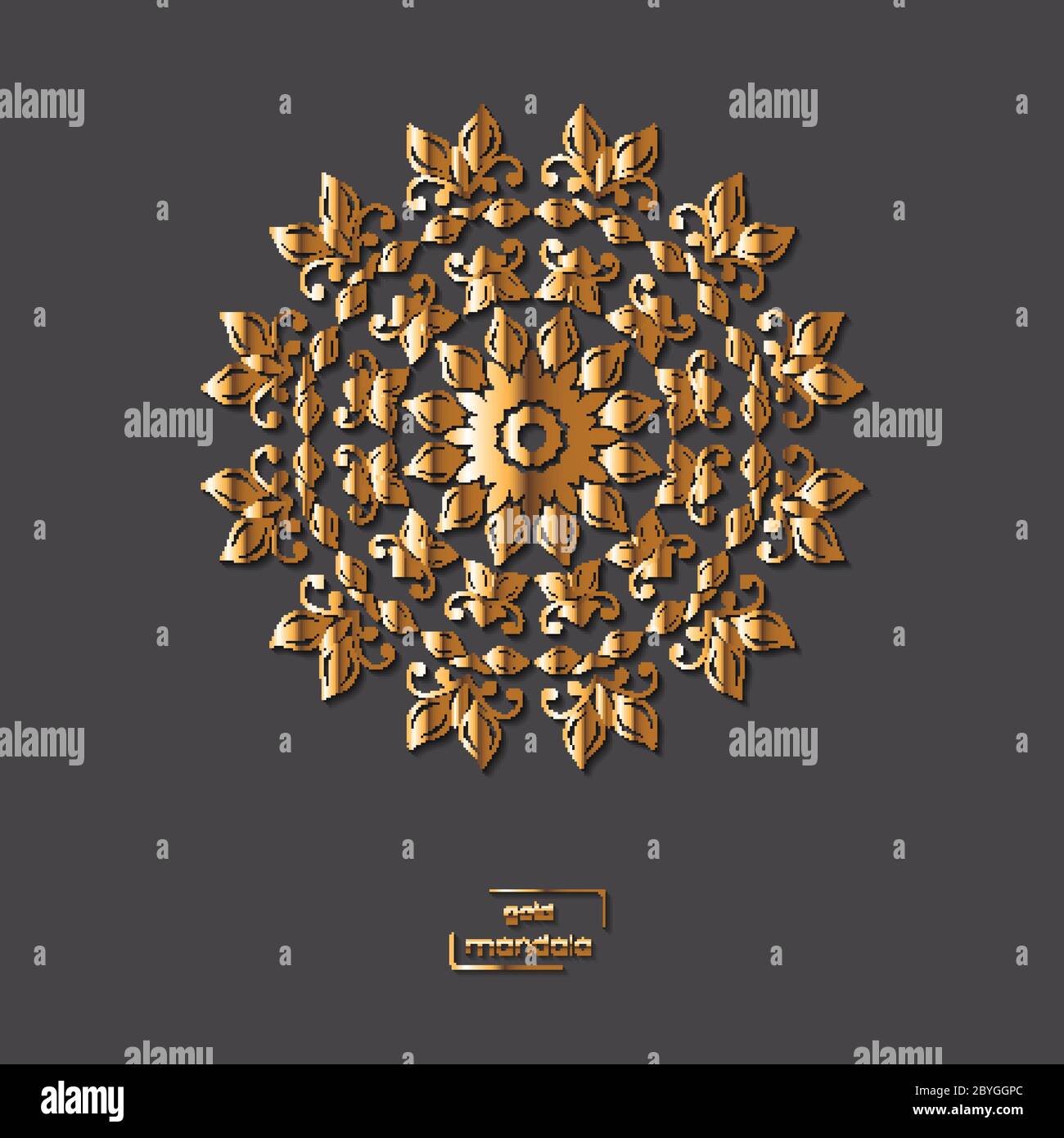 Ornamental golden flower mandala Stock Vector Image & Art - Alamy