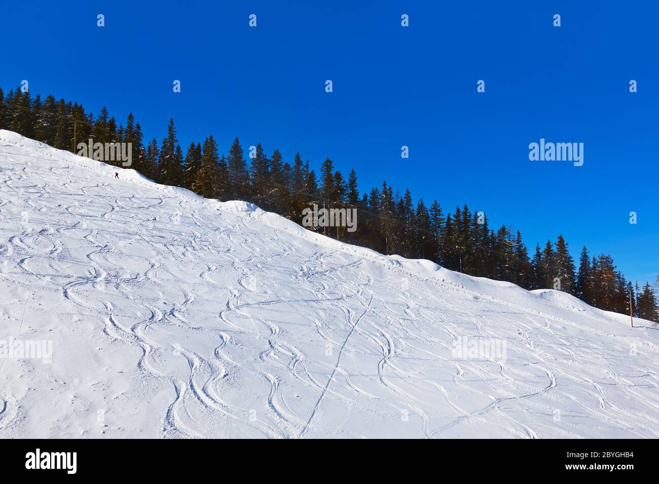 Mountains skis track Stock Photo - Alamy