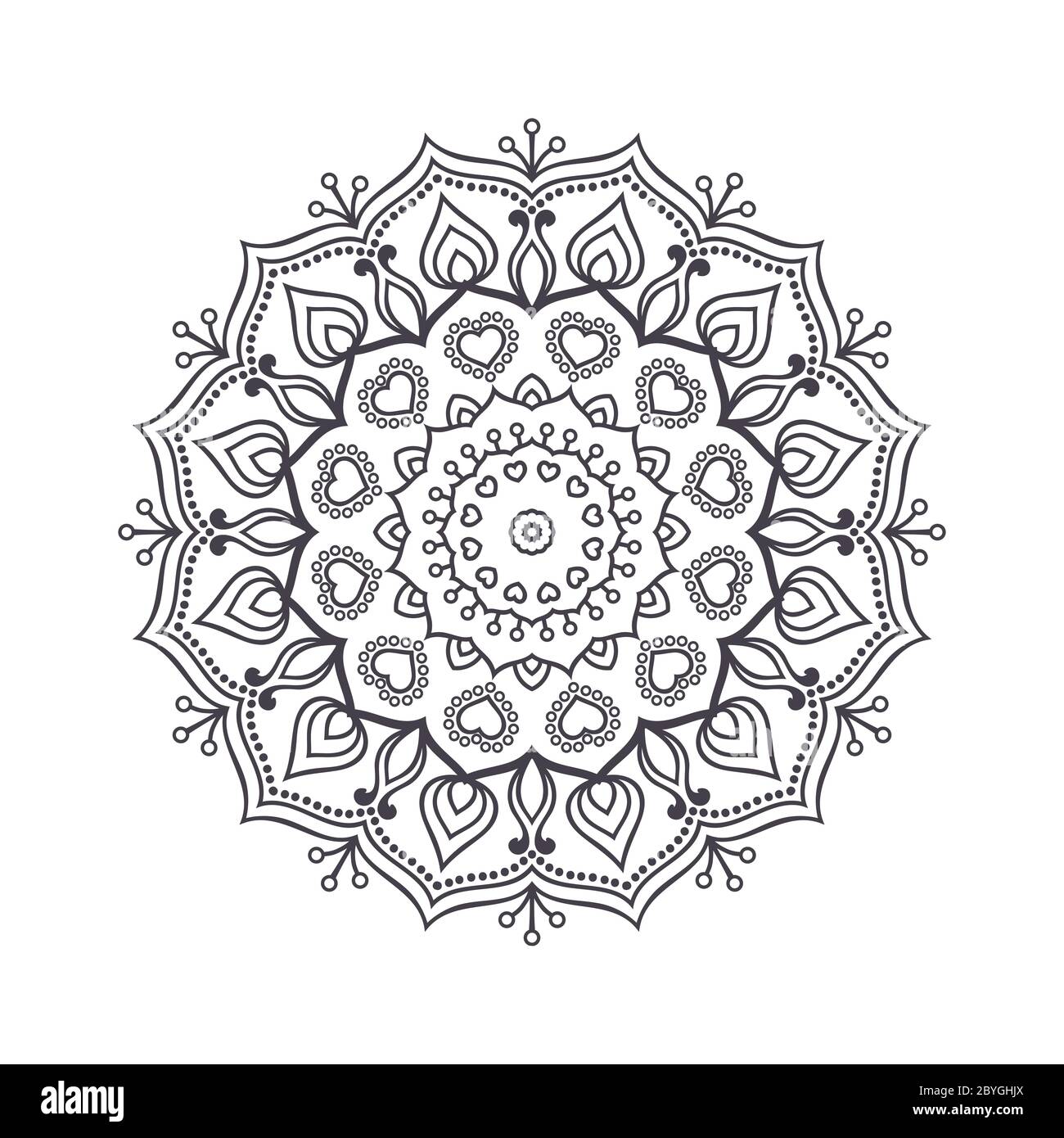 Hand drawn flower mandala for coloring book Stock Vector Image & Art ...
