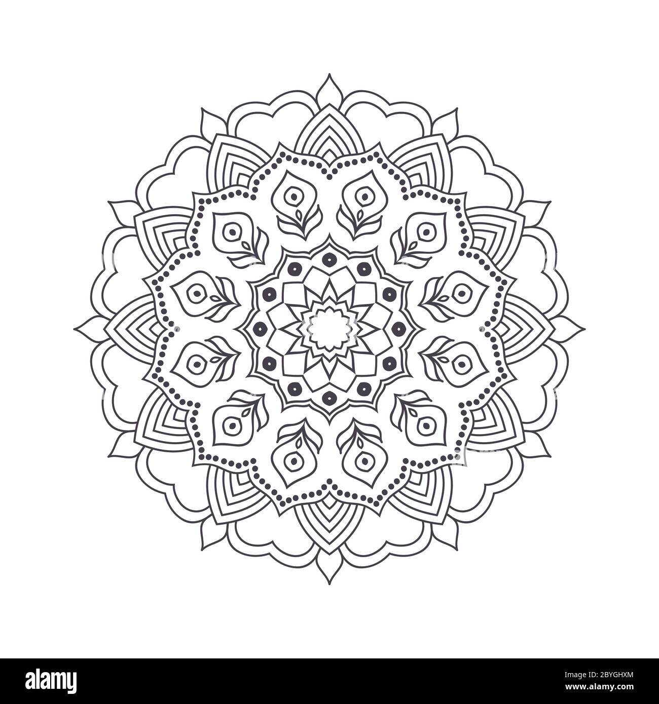 Hand drawn flower mandala for coloring book Stock Vector Image & Art ...