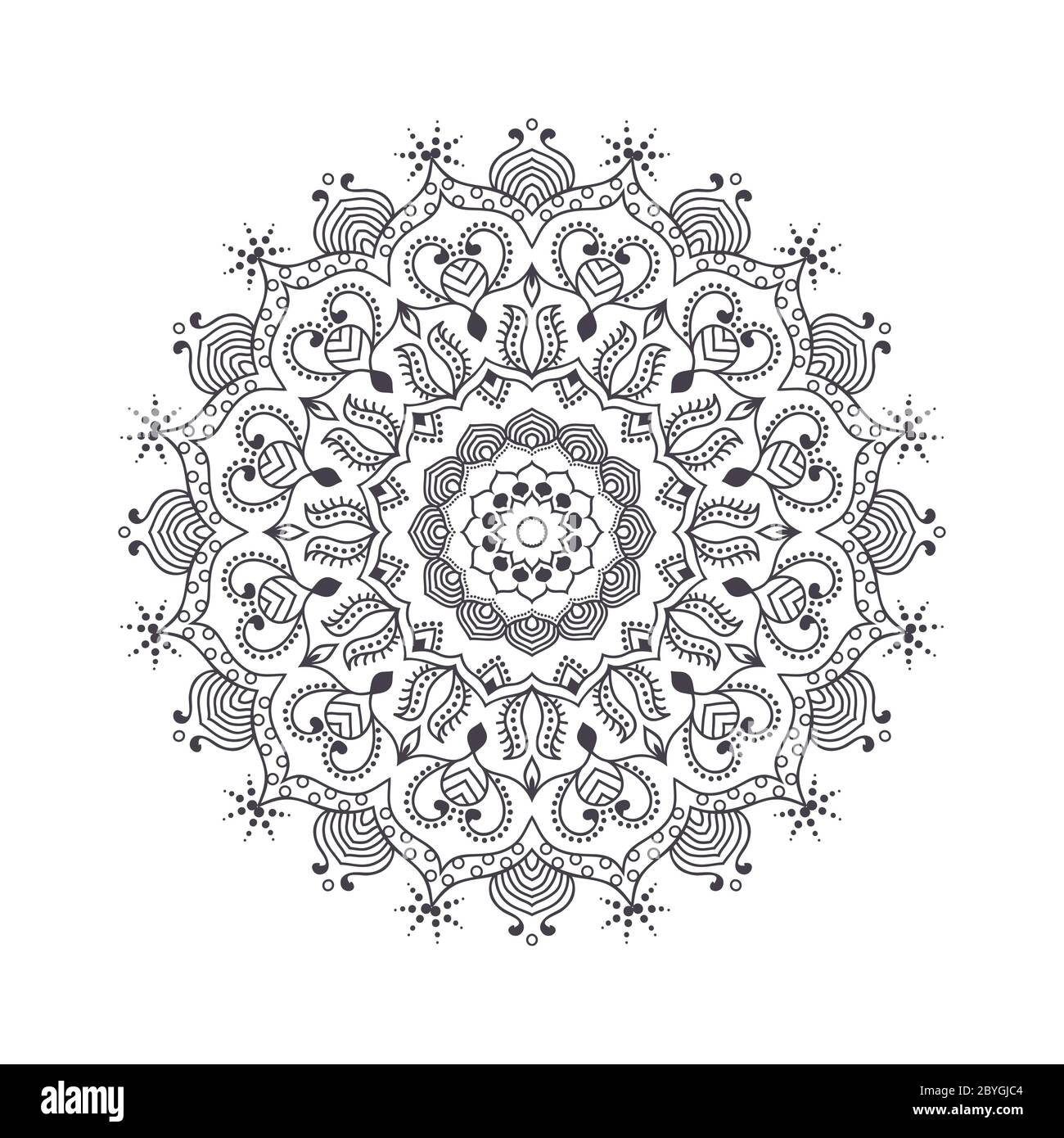 Hand drawn flower mandala for coloring book Stock Vector Image & Art ...