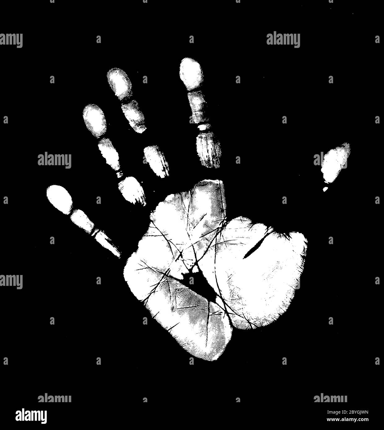 Man handprint Black and White Stock Photos & Images - Alamy