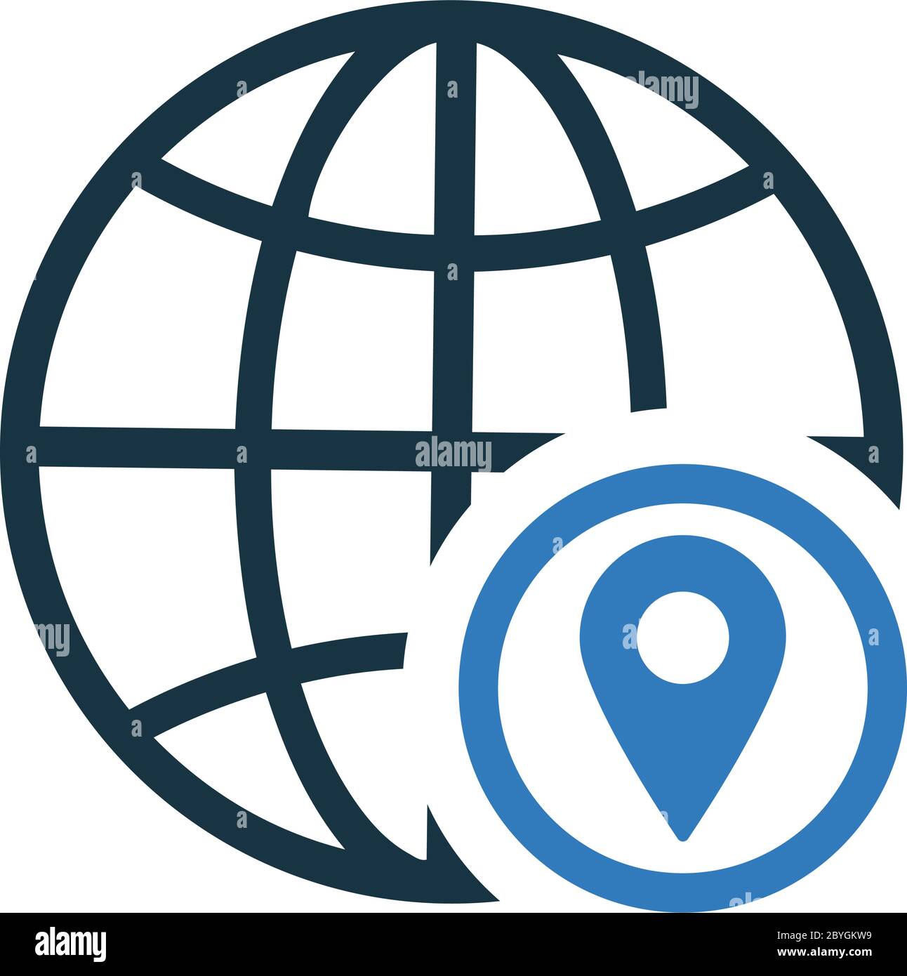 Global location or navigation icon, vector graphics Stock Vector Image ...