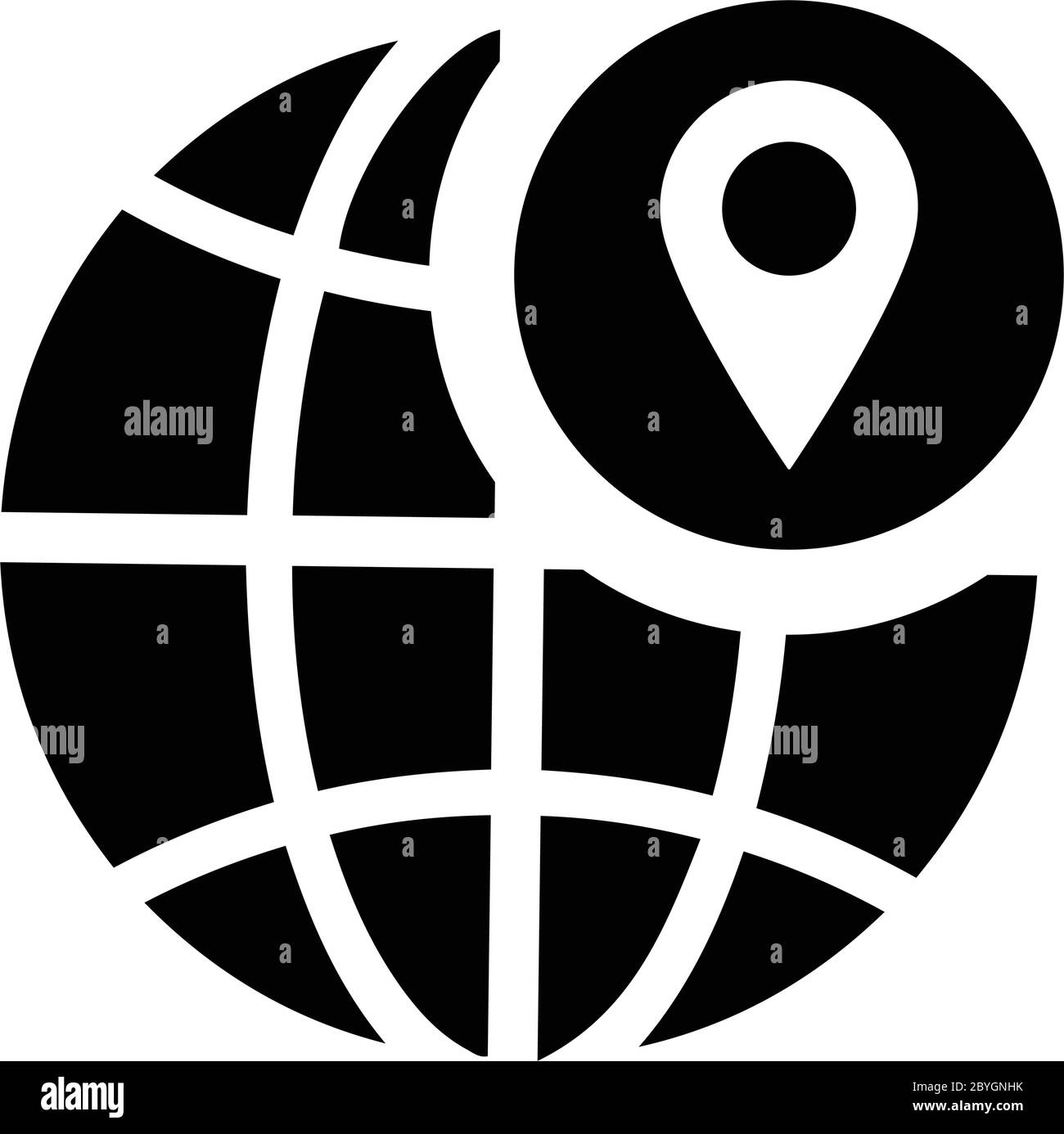 Global location or navigation icon, vector graphics Stock Vector Image ...