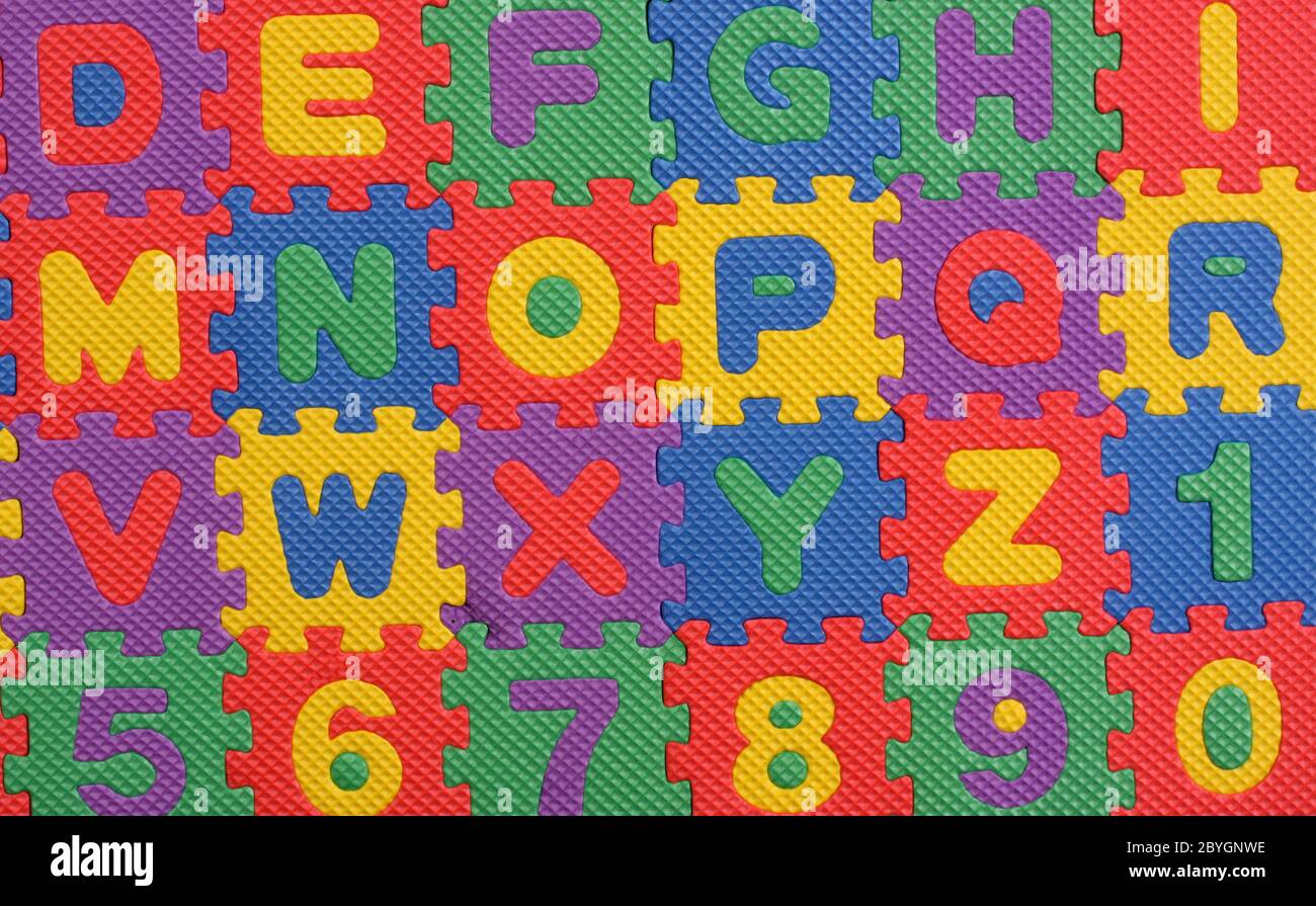 Alphabet and numbers Stock Photo - Alamy