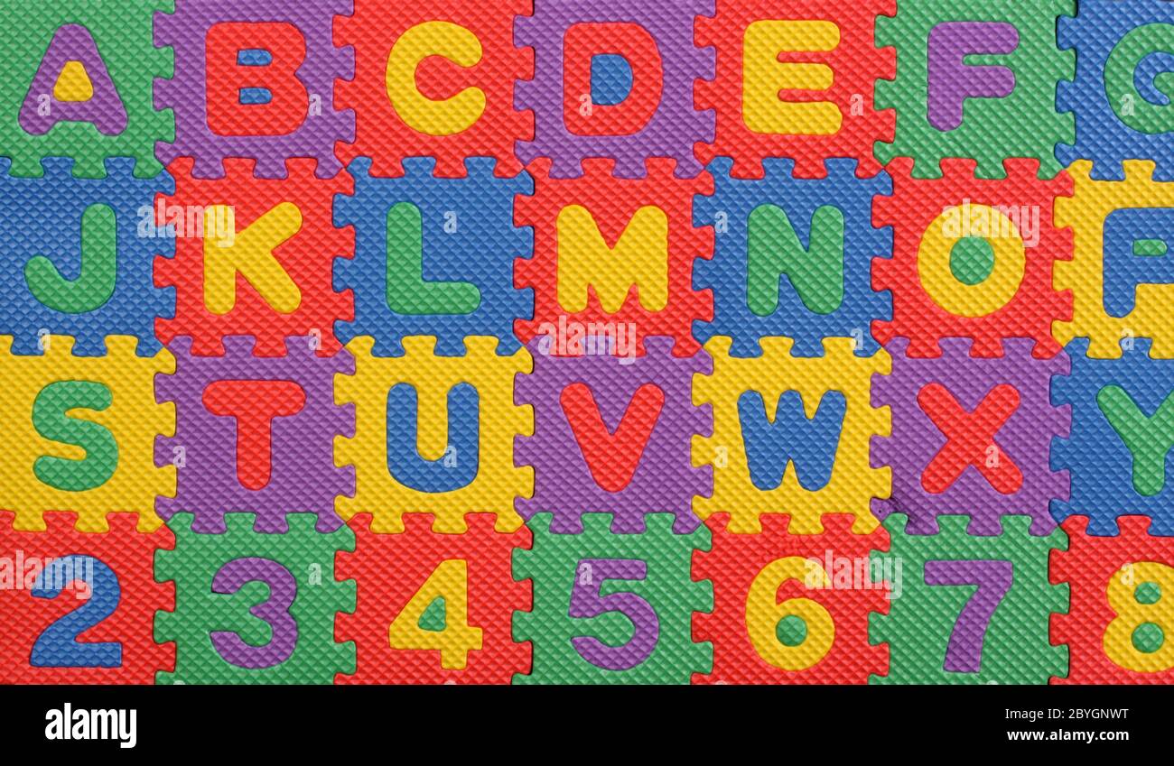 Alphabet and numbers Stock Photo - Alamy