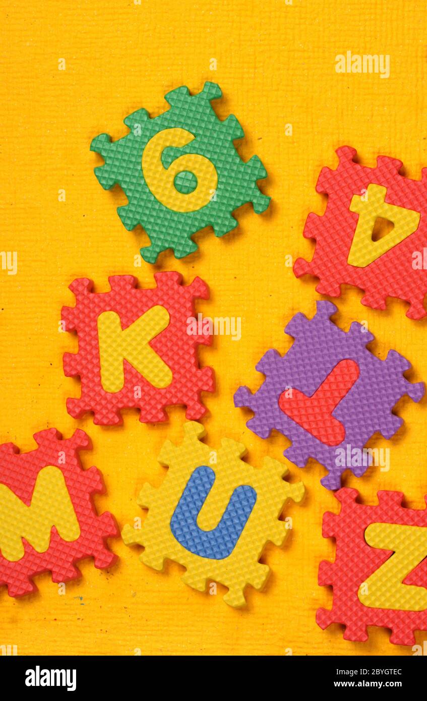 Alphabet and numbers Stock Photo - Alamy