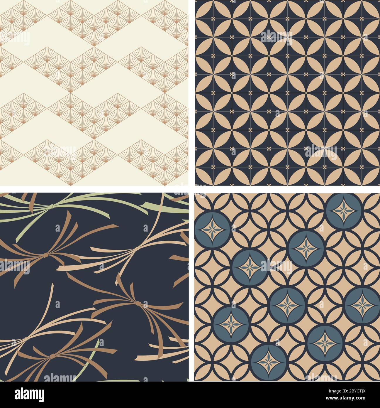 Japanese seamless pattern with geometric background vector. Asian ...