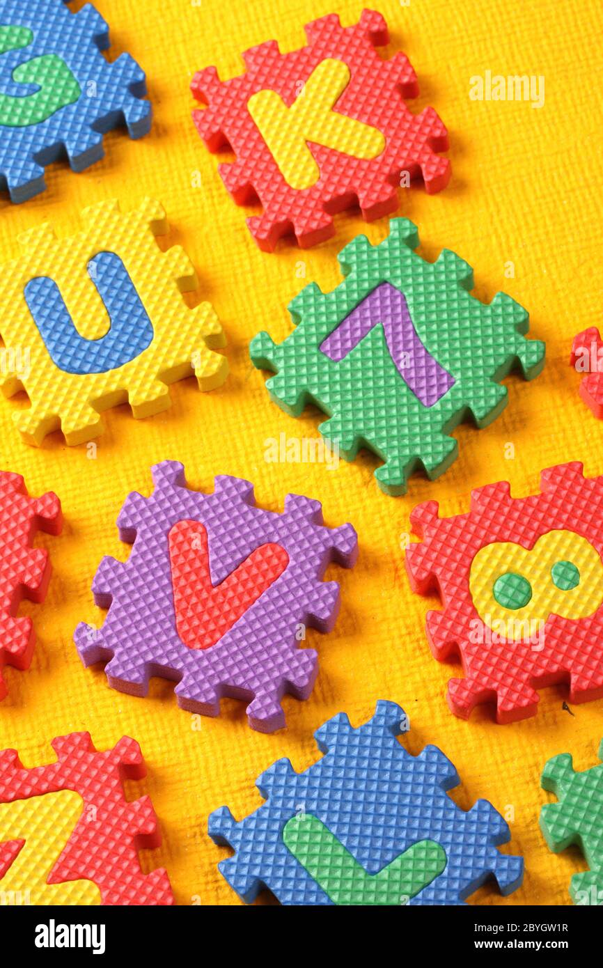 Alphabet and numbers Stock Photo - Alamy