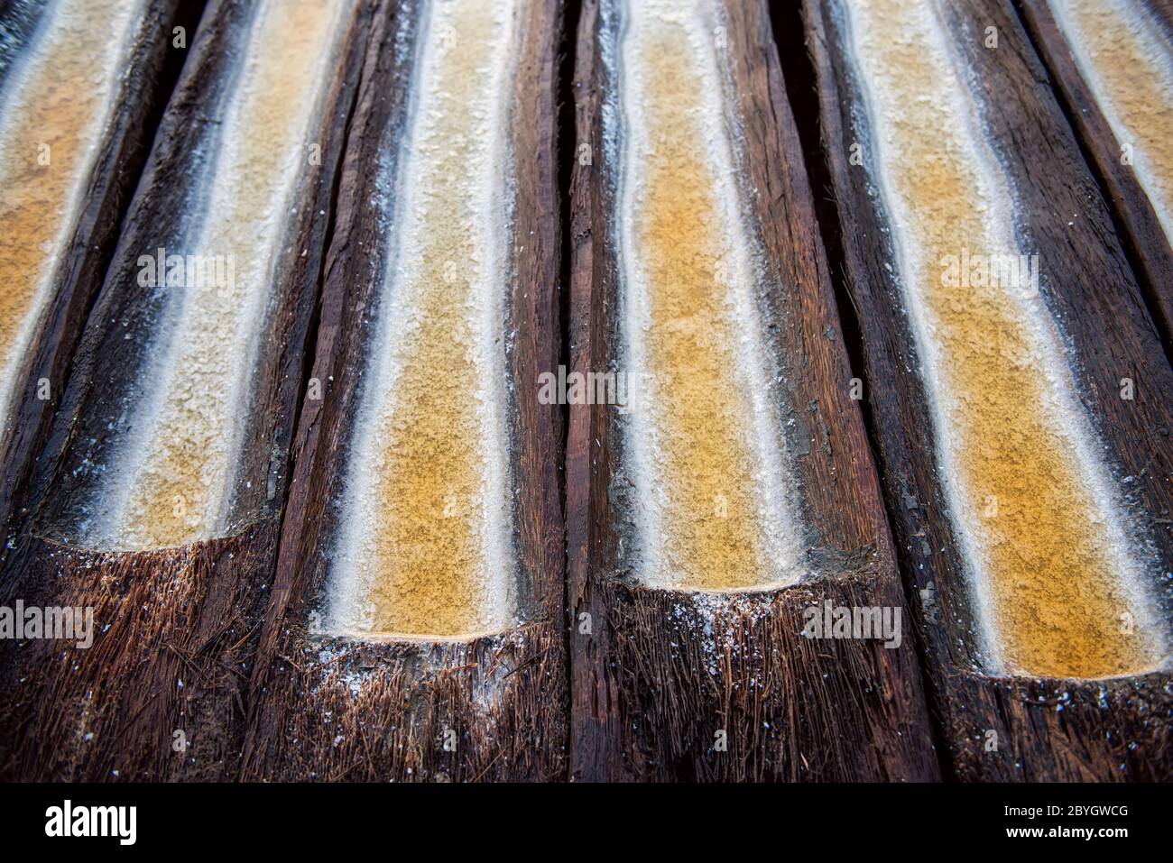Salt farm. Making sea salt in Bali. Salt making process. Manufactures ...