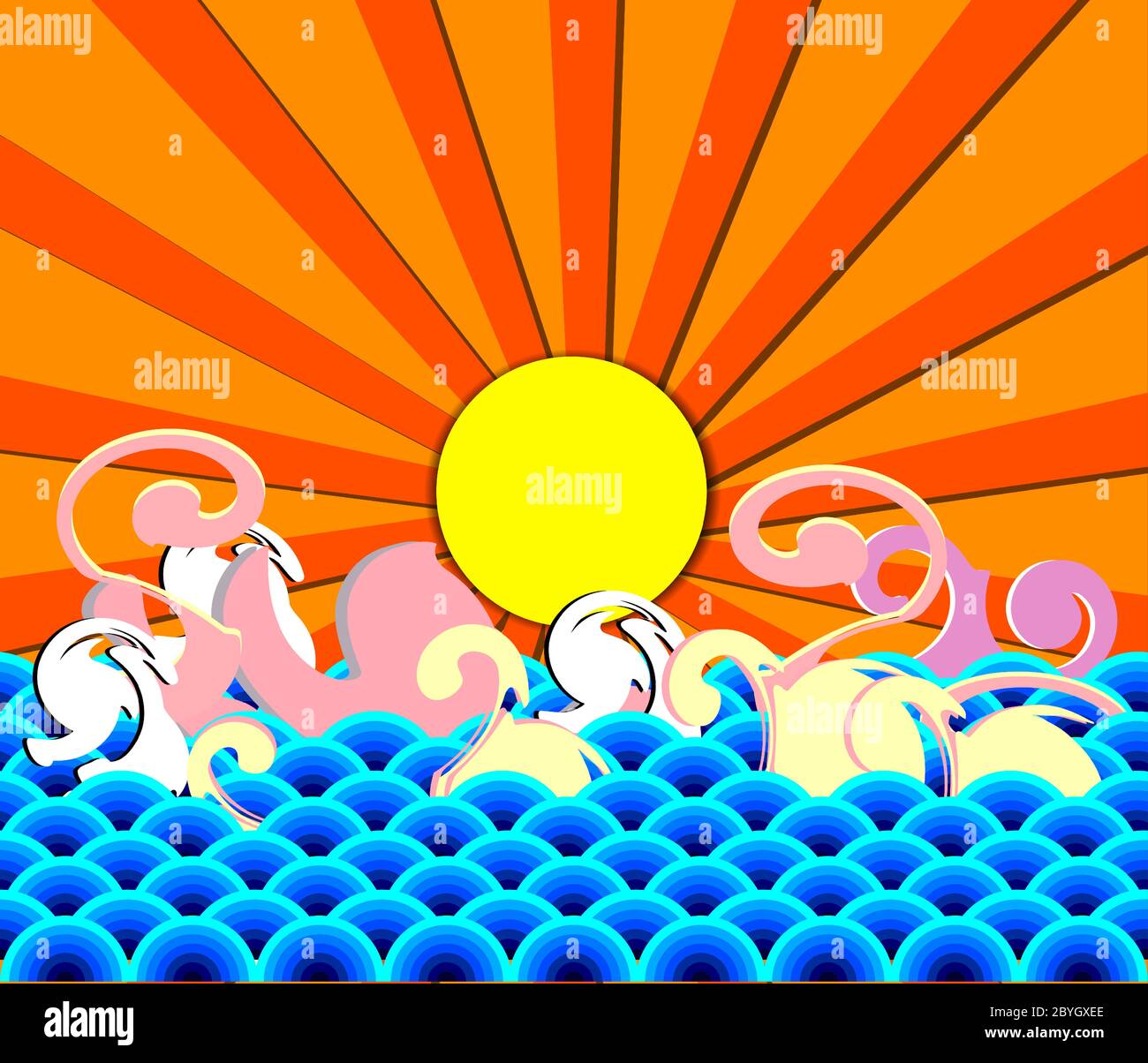 Paper cut design sunshine background Stock Vector Image & Art - Alamy