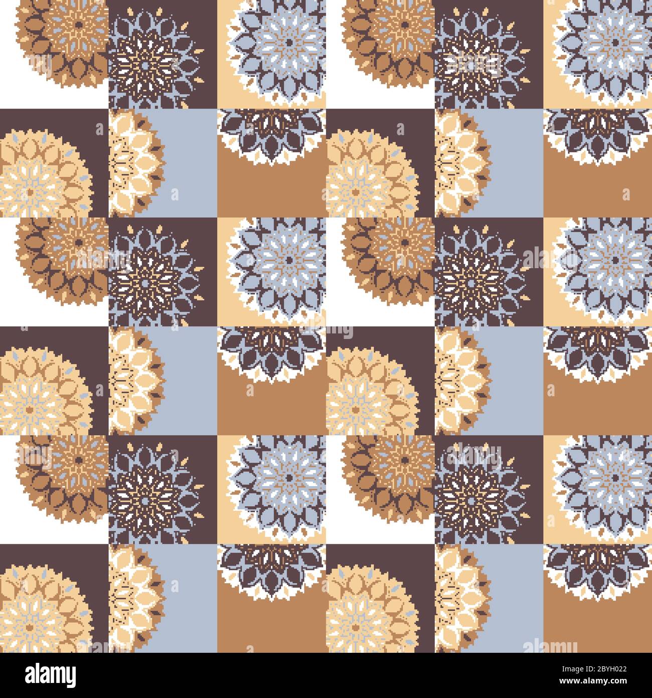 Seamless hand drawn mandala pattern for printing on fabric or pa Stock ...