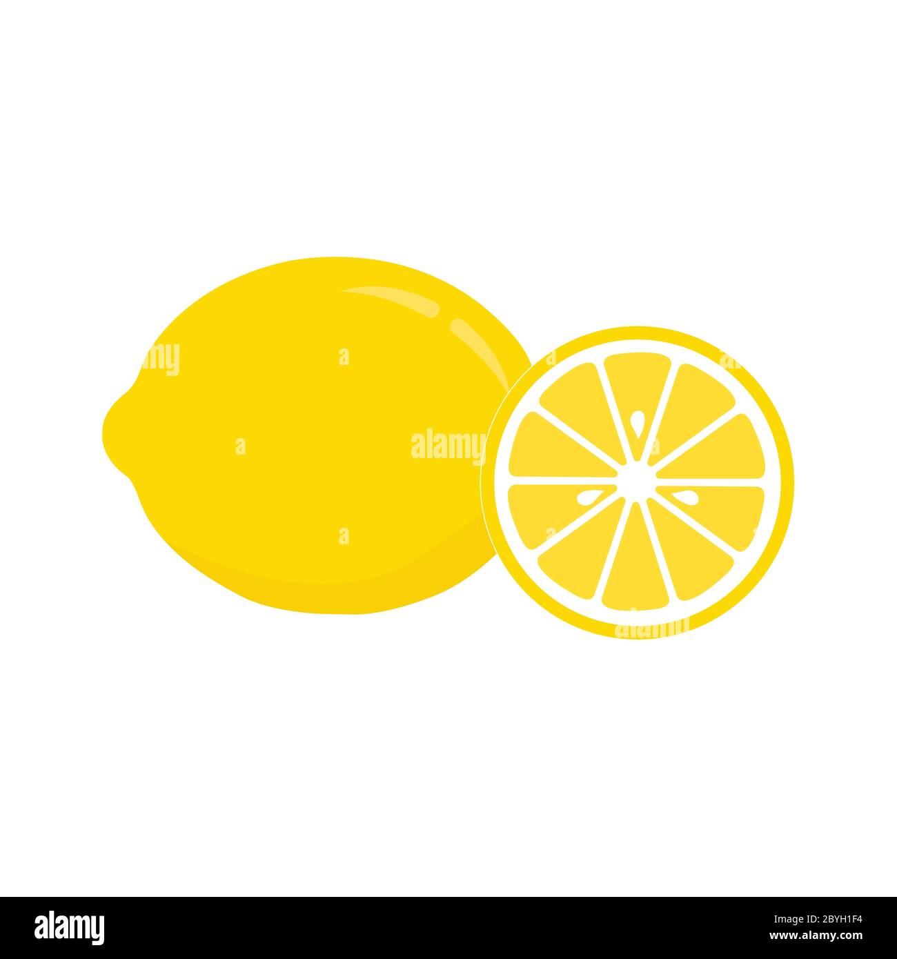 Lemon slices. Fresh citrus, half sliced lemons and chopped lemon Stock Vector Image & Art - Alamy
