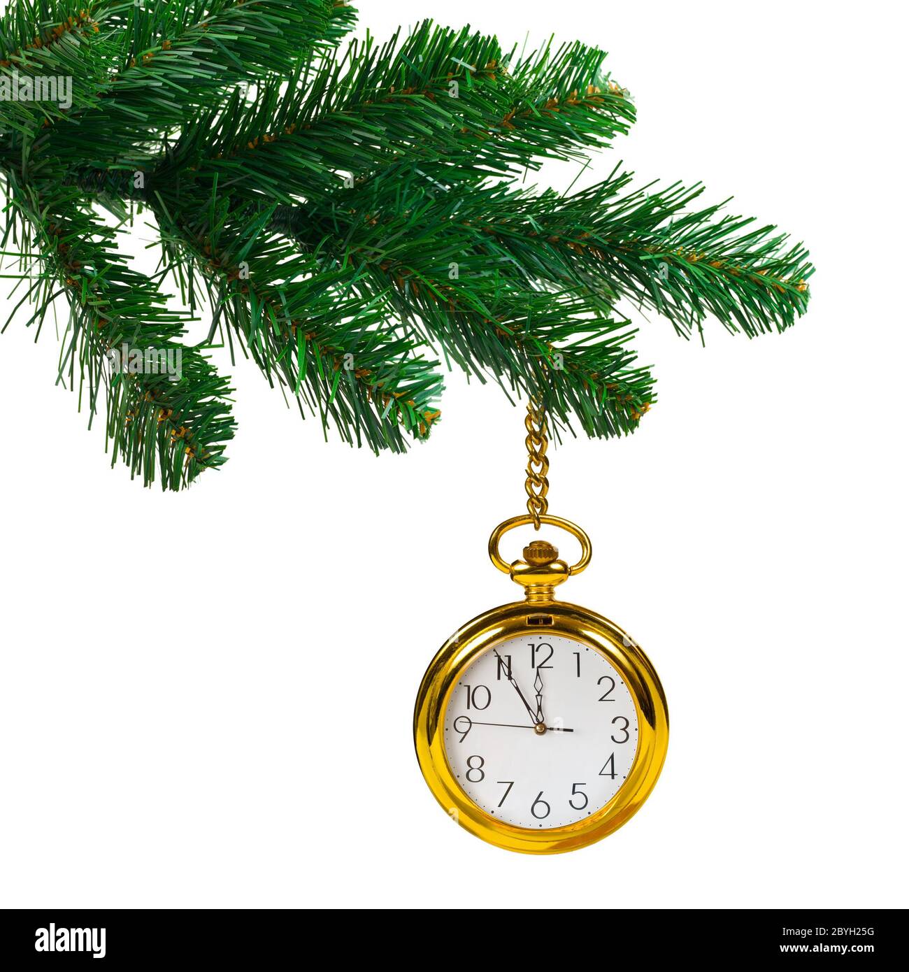 Christmas tree and clock Stock Photo - Alamy