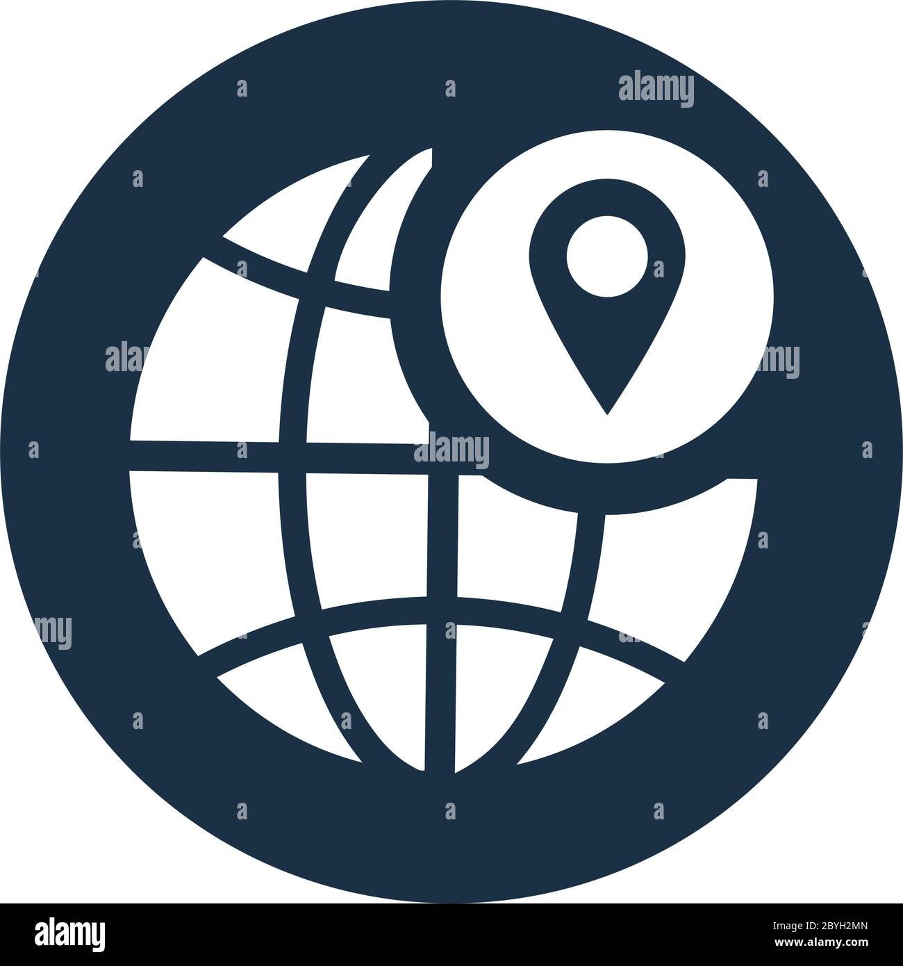 Global location or navigation icon, vector graphics Stock Vector Image ...