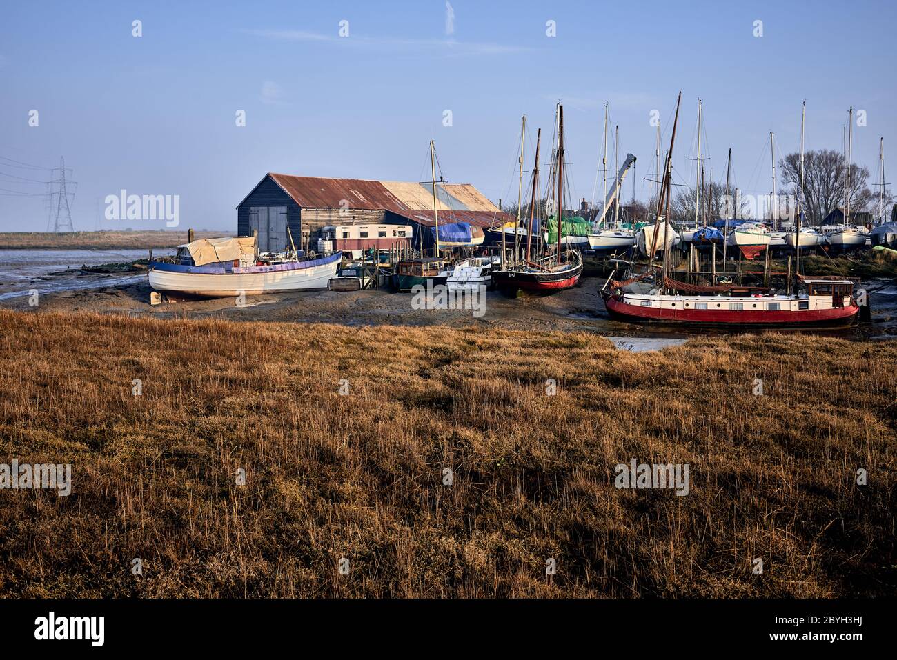 Boatyard at Oare Creek, Faversham, Kent, UK Stock Photo - Alamy