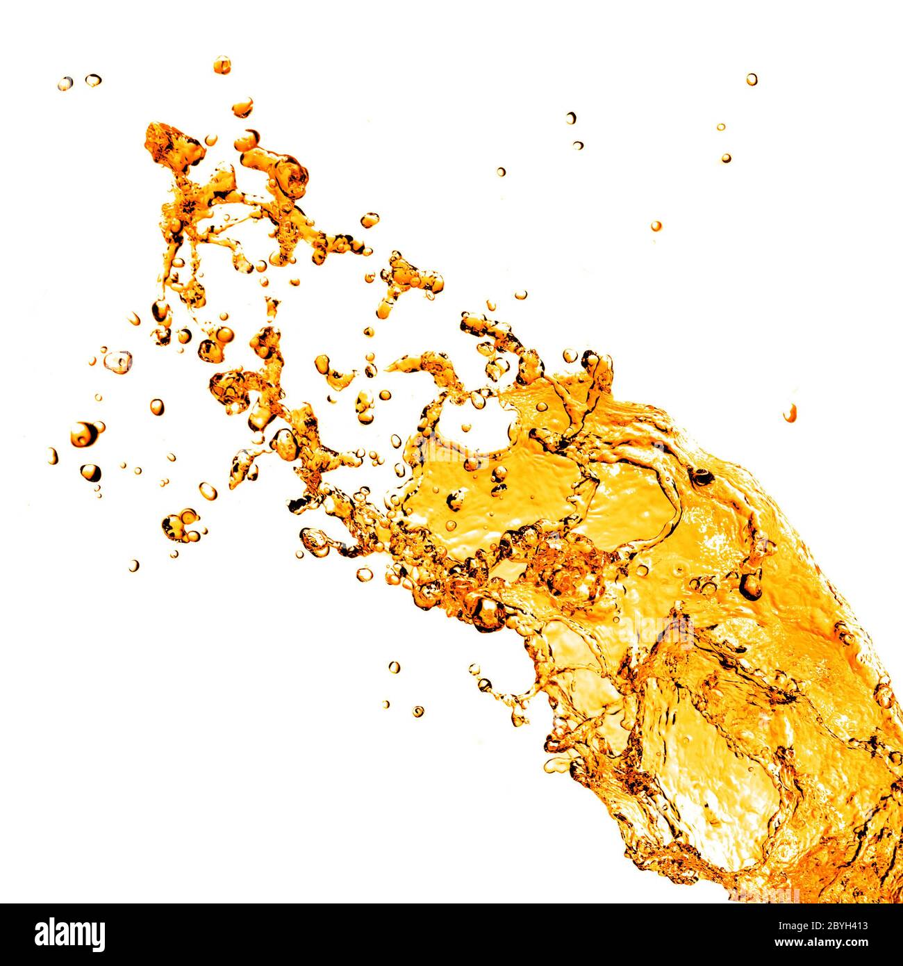 orange water splash isolated on white Stock Photo - Alamy
