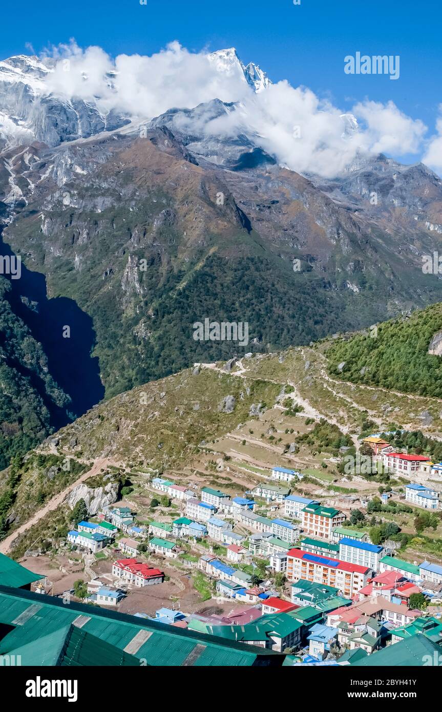 Nepal. Island Peak Trek. Colourful street scenes in and around the Solu ...