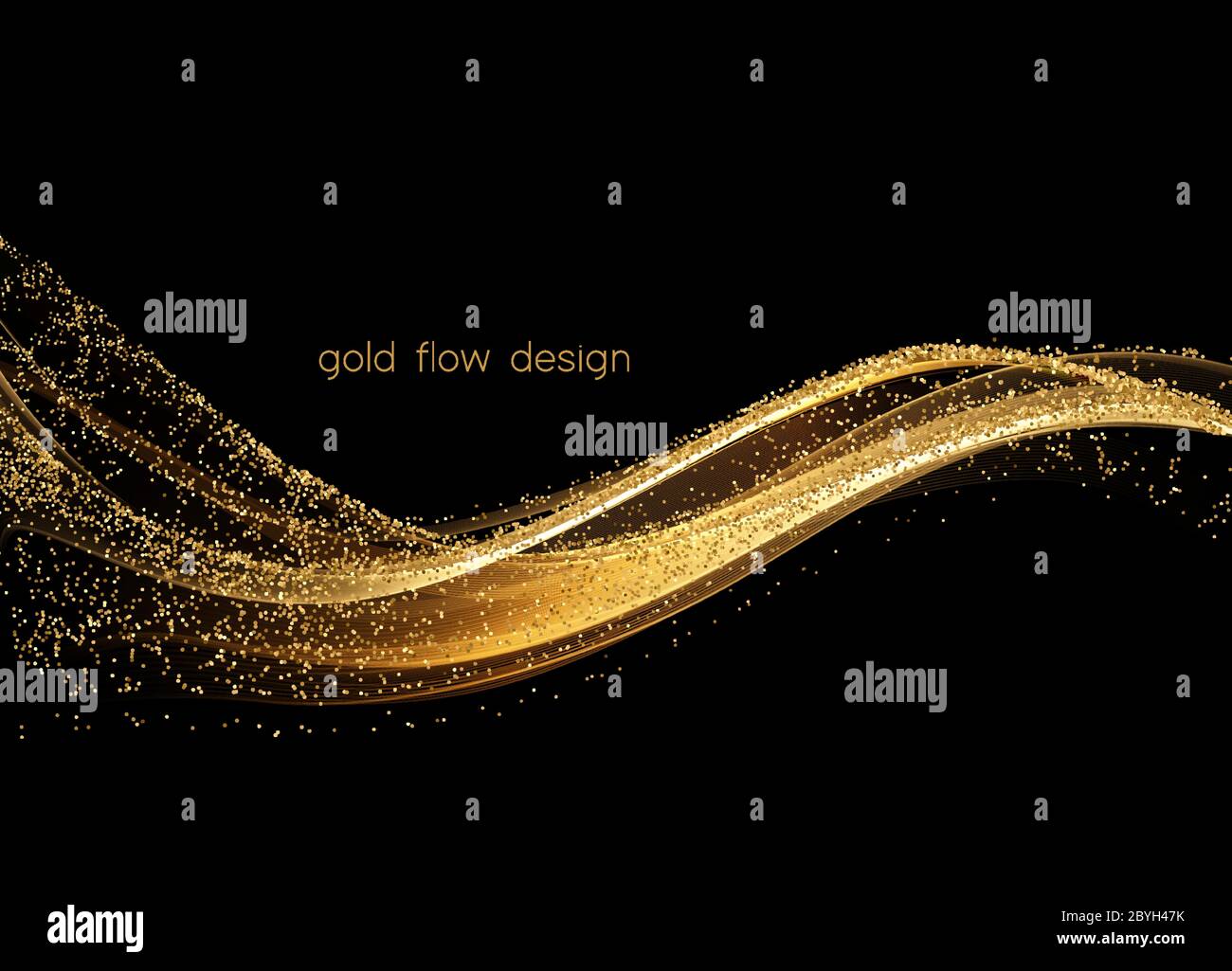 Abstract shiny color gold wave design element Stock Vector Image & Art ...