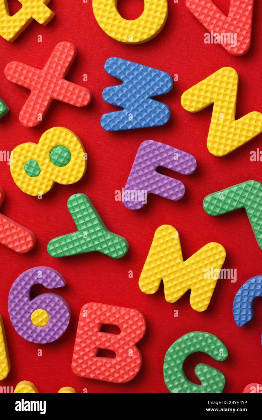 Alphabet and numbers Stock Photo - Alamy