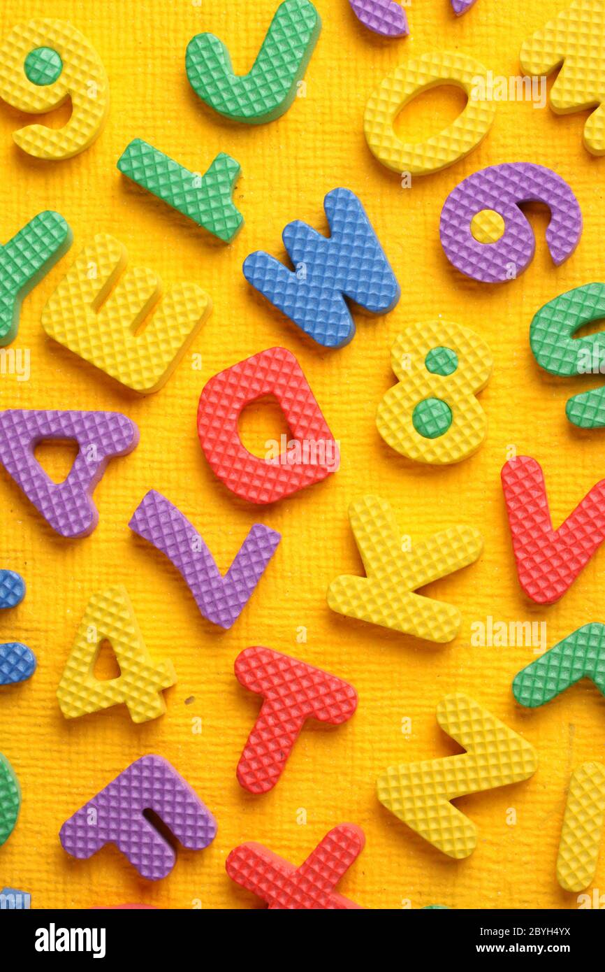 Alphabet and numbers Stock Photo - Alamy