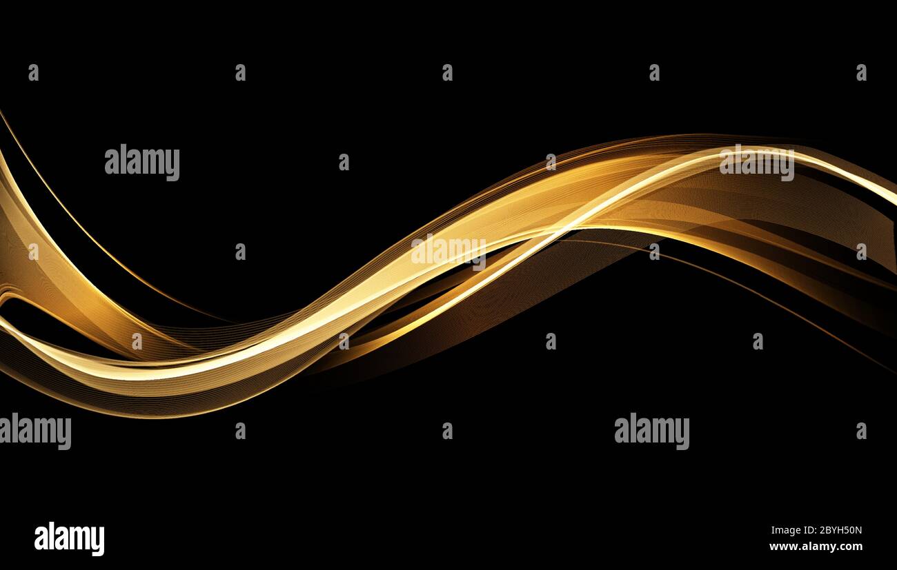 Abstract shiny color gold wave design element Stock Vector Image & Art ...