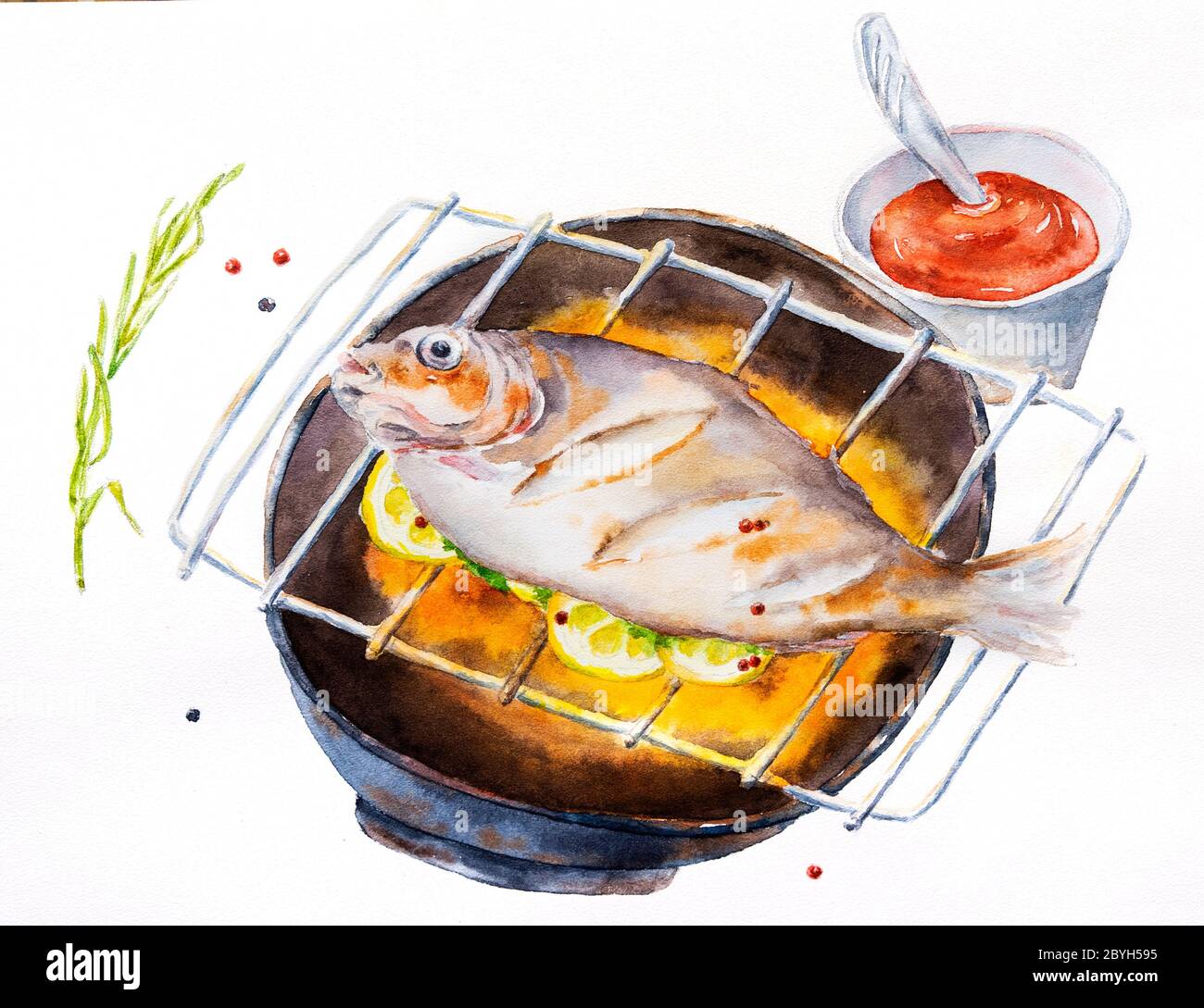 Watercolor fish illustration hi-res stock photography and images - Alamy