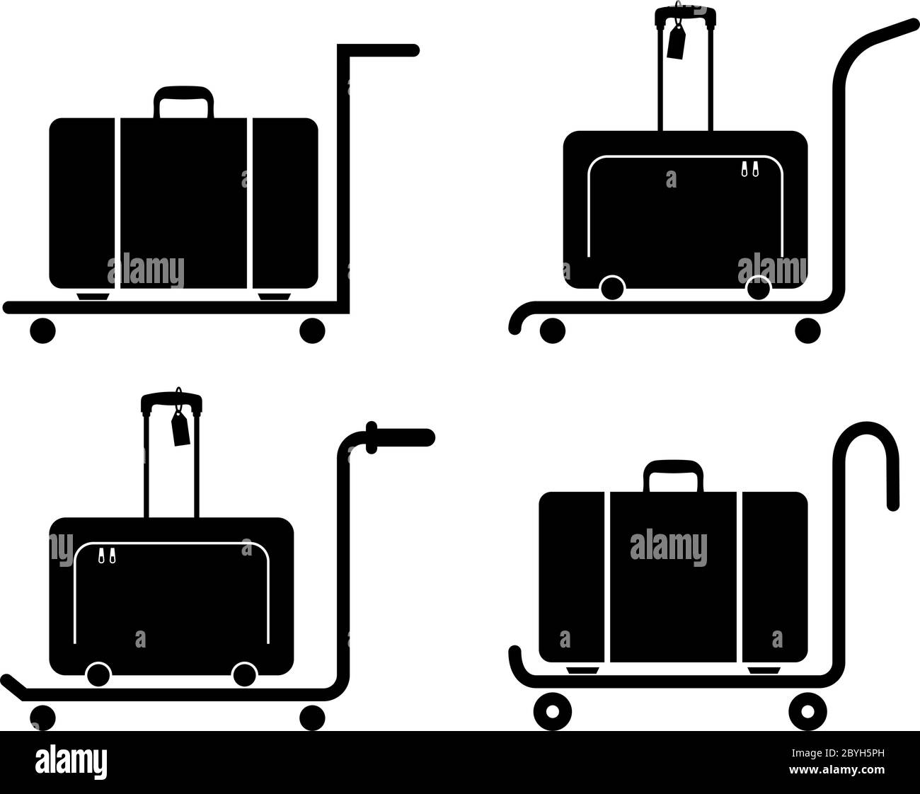 Suitcase on Trolley (Hand Truck) Vector Illustration Stock Vector Image ...