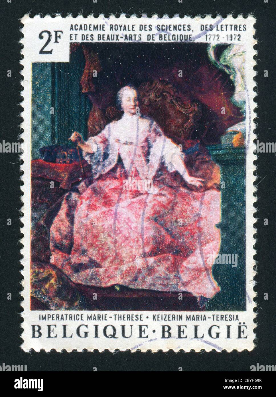 BELGIUM - CIRCA 1972: 200th anniversary of the Belgian Academy of ...