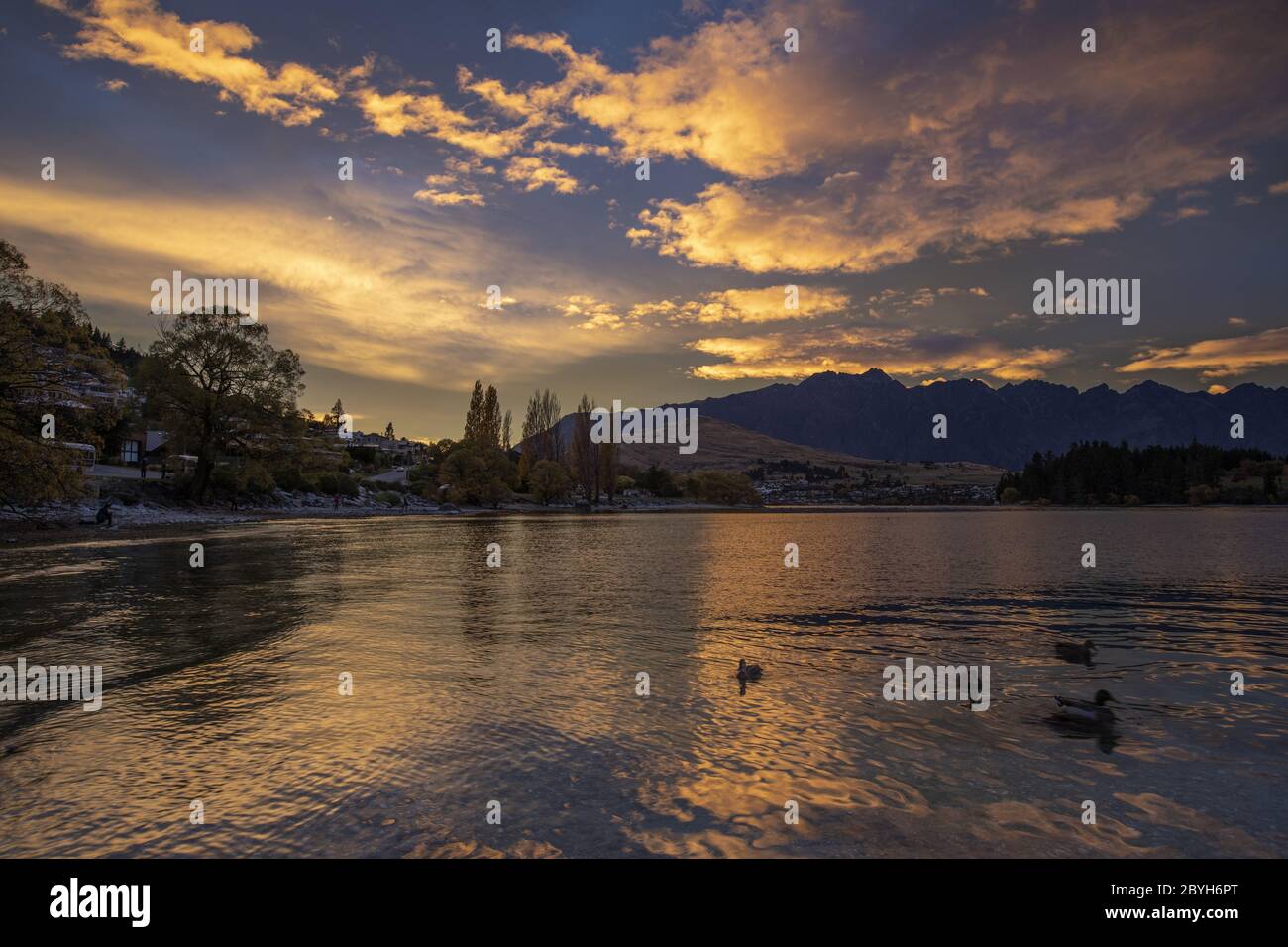 sunset of New Zealand Queenstown Stock Photo - Alamy