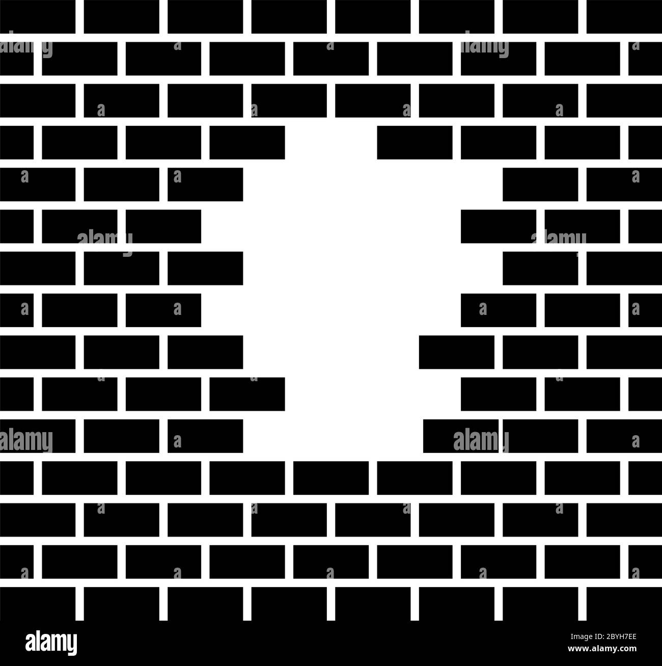 Hole In Brick Wall Vector Illustration Stock Vector Image & Art - Alamy