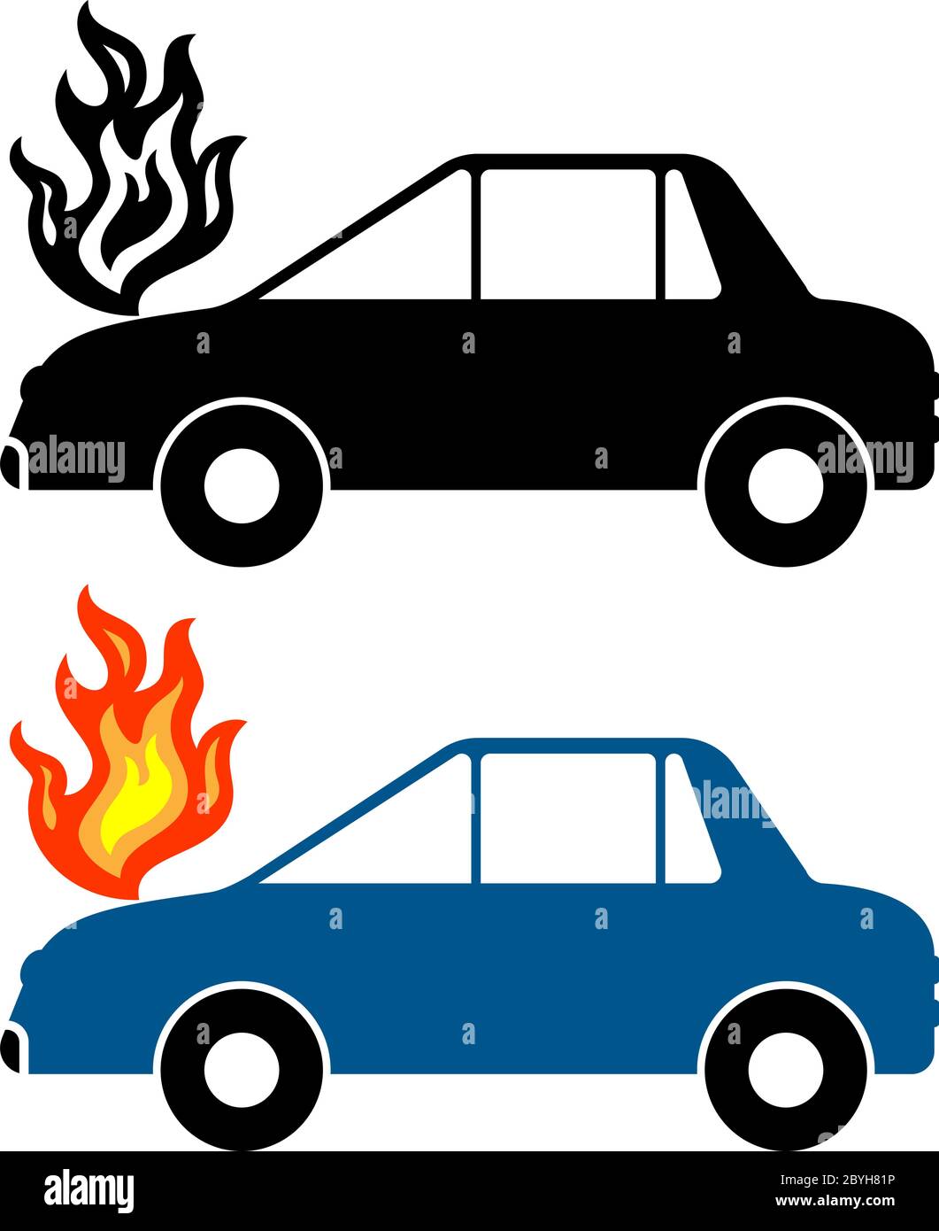 Car Fire Vector Illustration Stock Vector Image & Art - Alamy